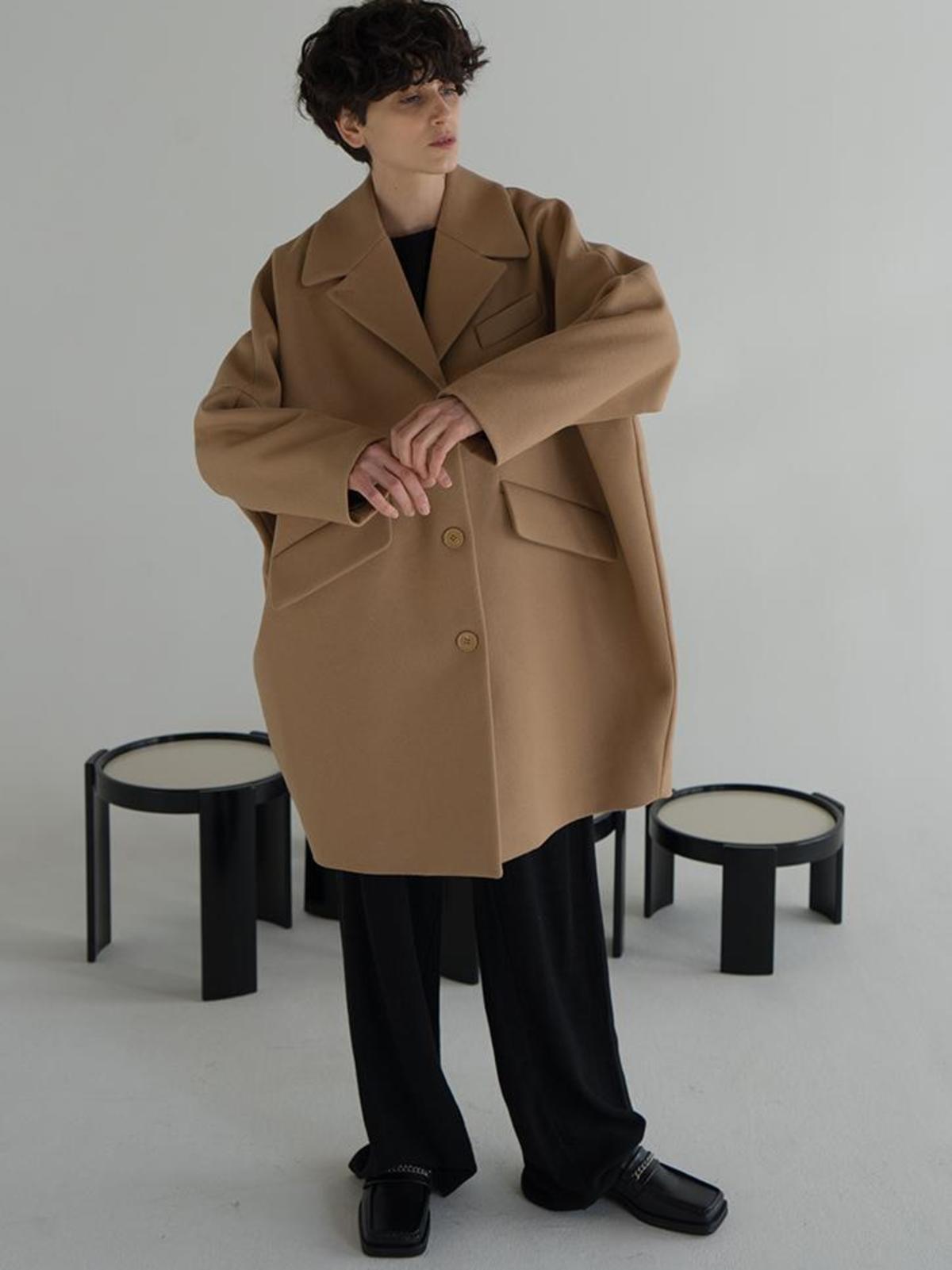 MM6 Maison Margiela Oversized Cocoon Coat - Camel | Garmentory
