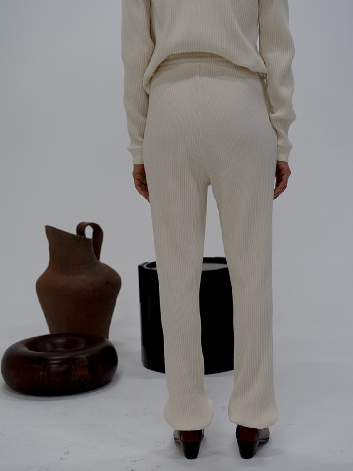 Baserange Rib Sweatpants, Off White | Garmentory