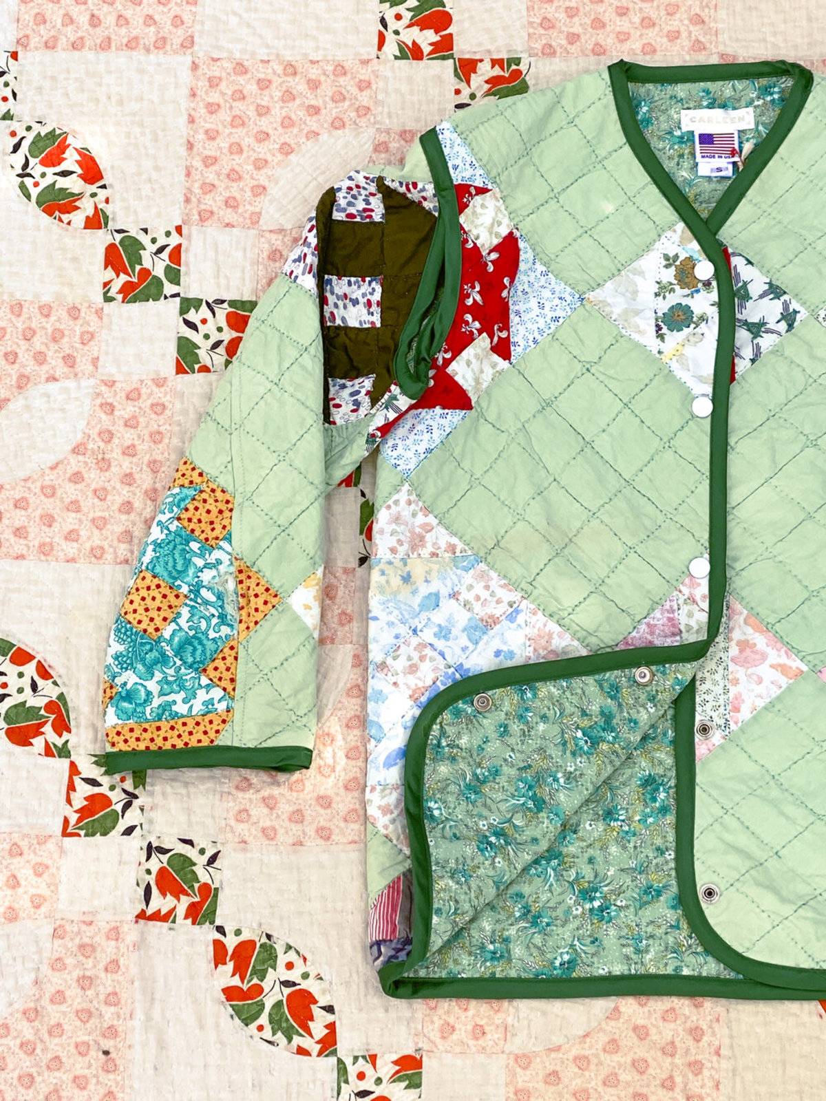 Carleen Quilt Liner Jacket - Green Overdye | Garmentory