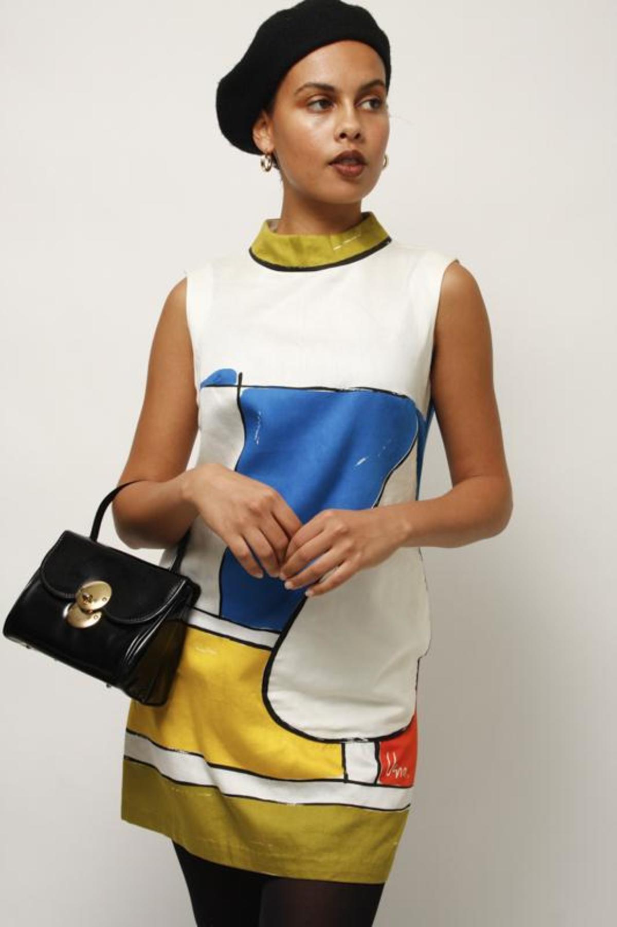 VINTAGE 1960S PIET MONDRIAN COLOR BLOCK ARTIST DRESS - multi | Garmentory