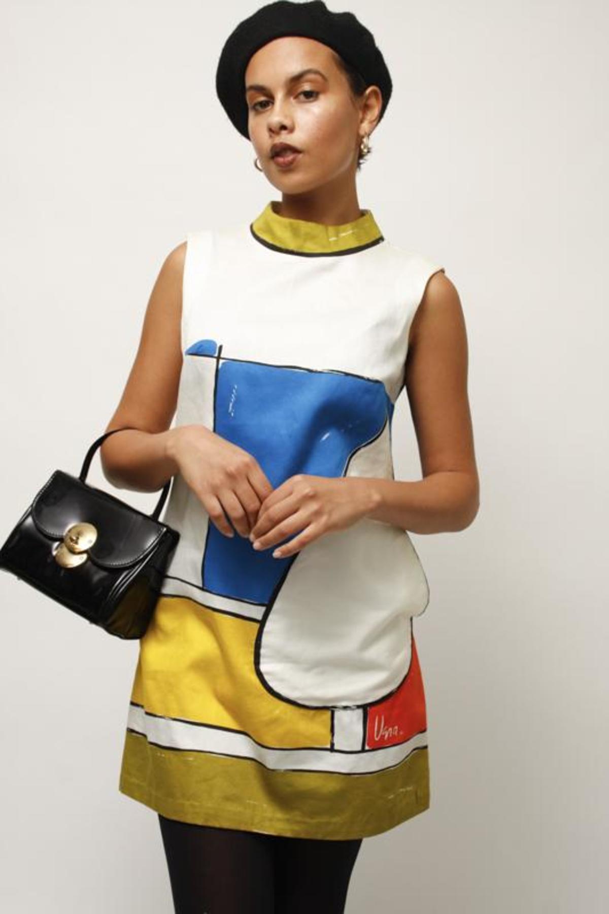 VINTAGE 1960S PIET MONDRIAN COLOR BLOCK ARTIST DRESS - multi | Garmentory