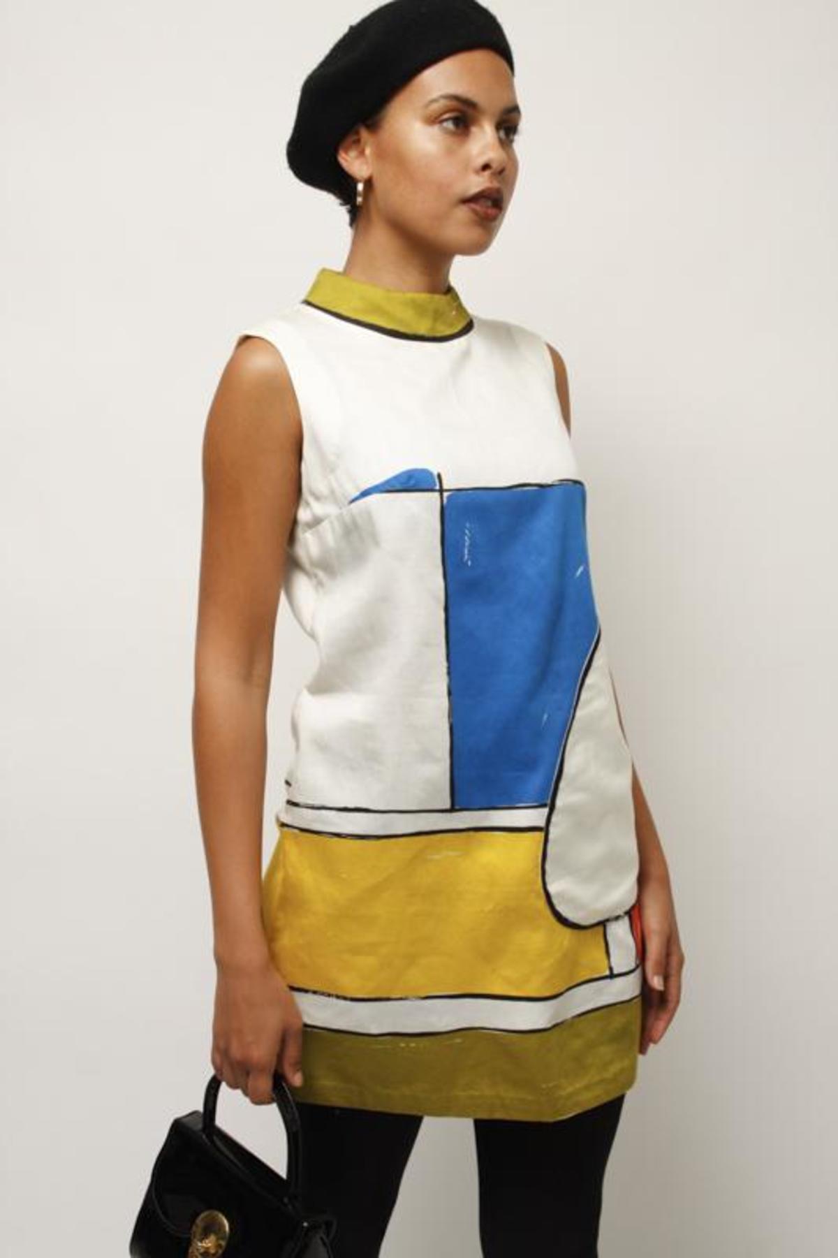 VINTAGE 1960S PIET MONDRIAN COLOR BLOCK ARTIST DRESS - multi | Garmentory