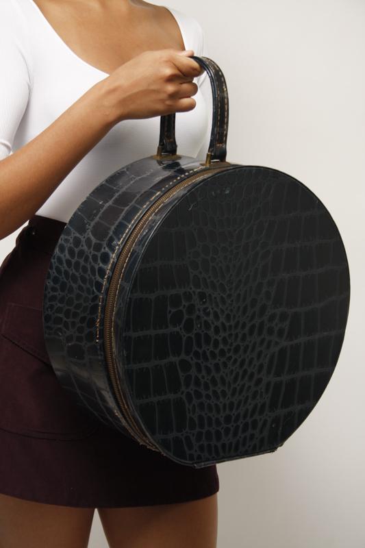 VINTAGE CROC TRAIN CASE bag - NAVY | Garmentory