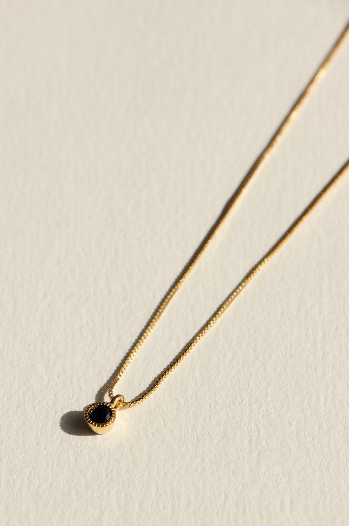 BRIE LEON 925 Redondo Drop Necklace - Gold/Black | Garmentory