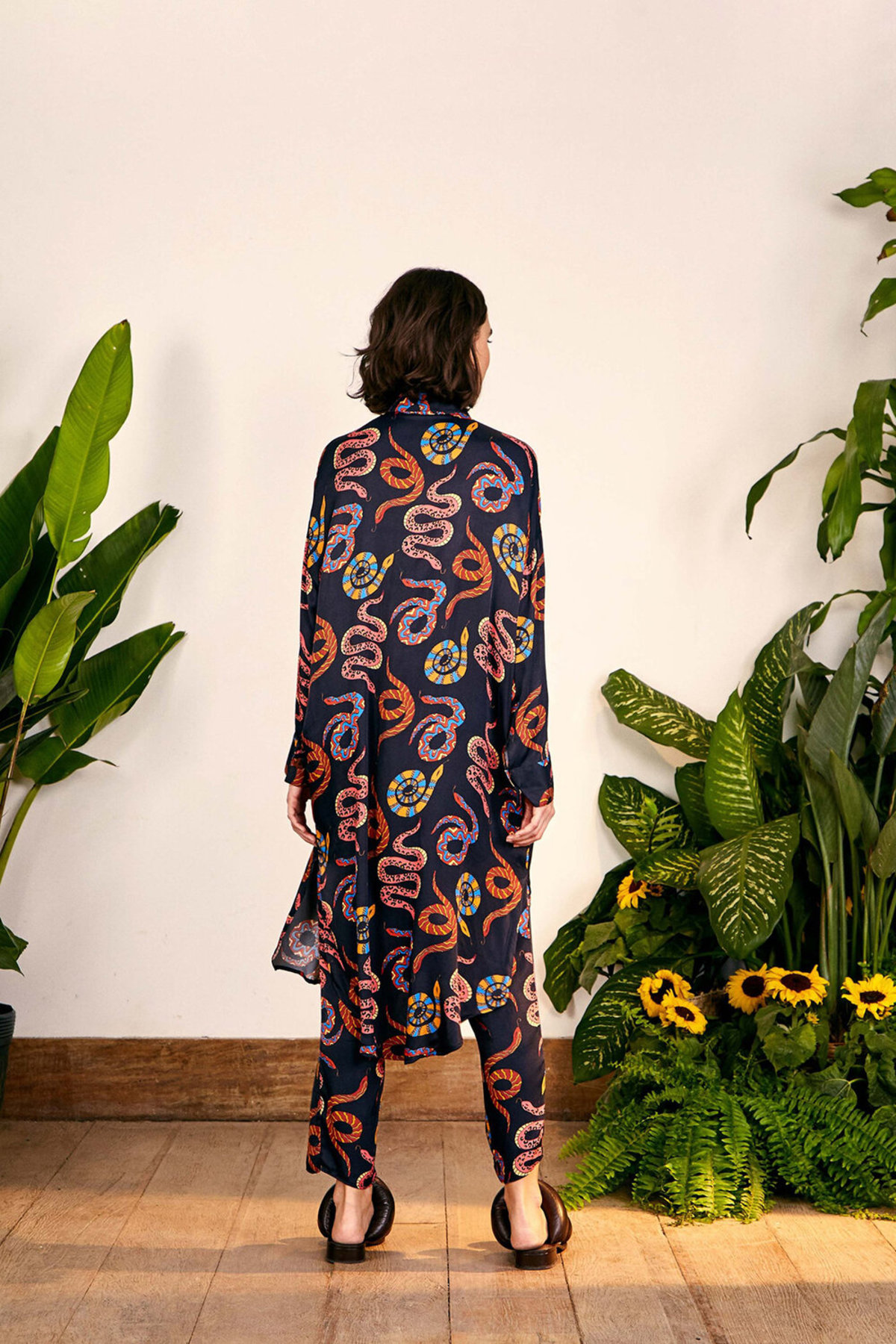 Farm Rio Black Snakes Maxi Shirt | Garmentory