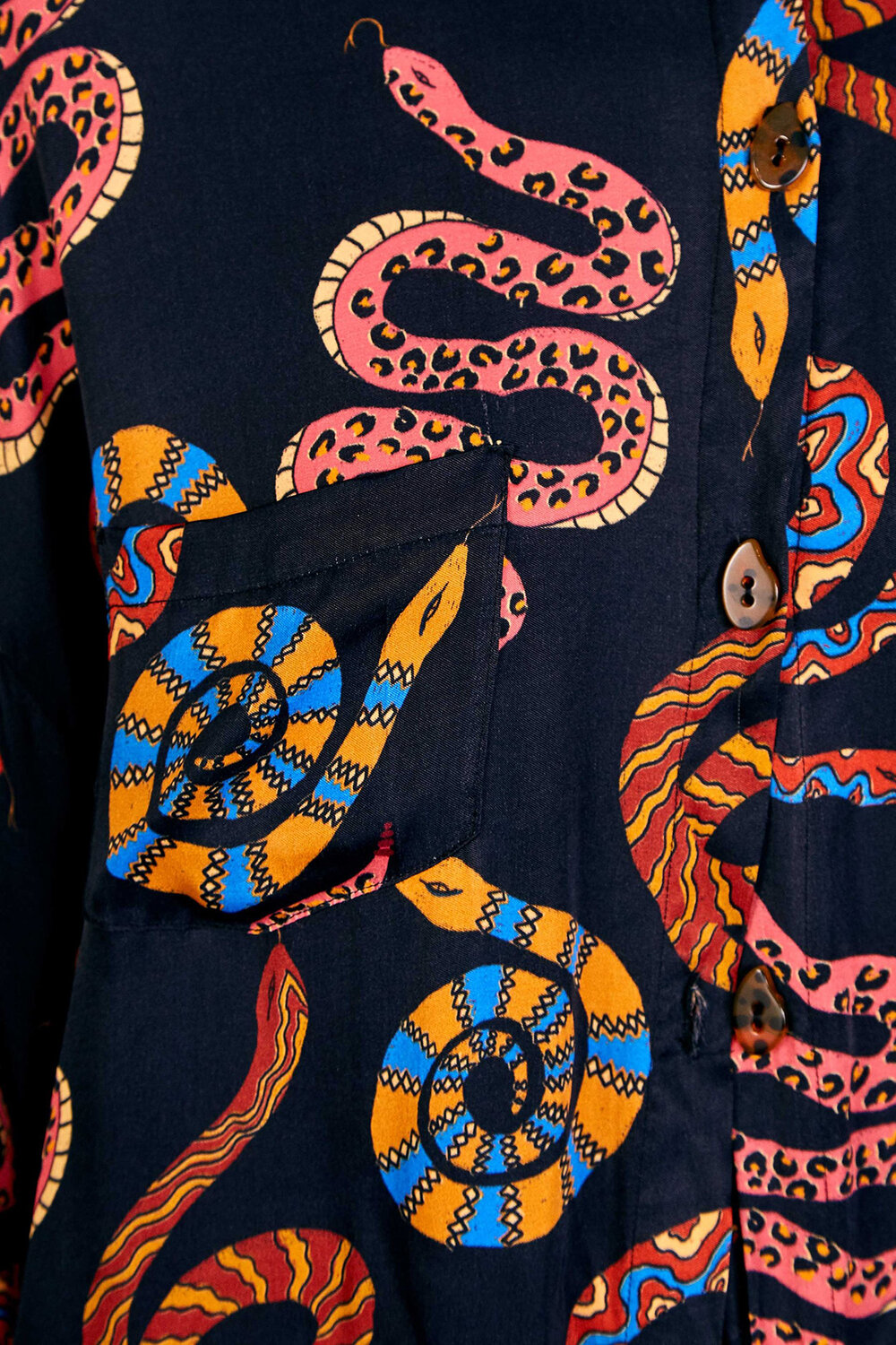 Farm Rio Black Snakes Maxi Shirt | Garmentory