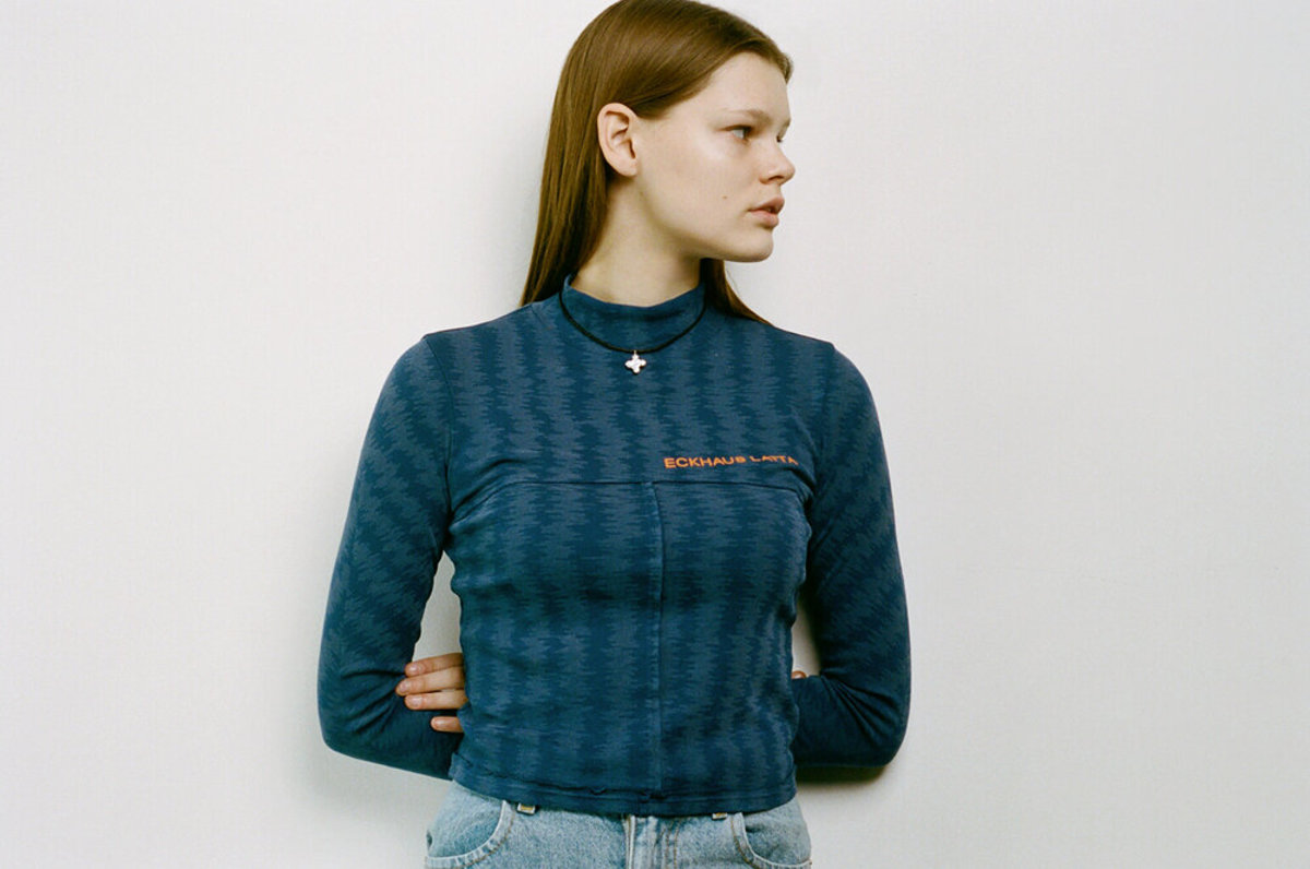 ECKHAUS LATTA Lapped Baby Turtleneck - Static | Garmentory