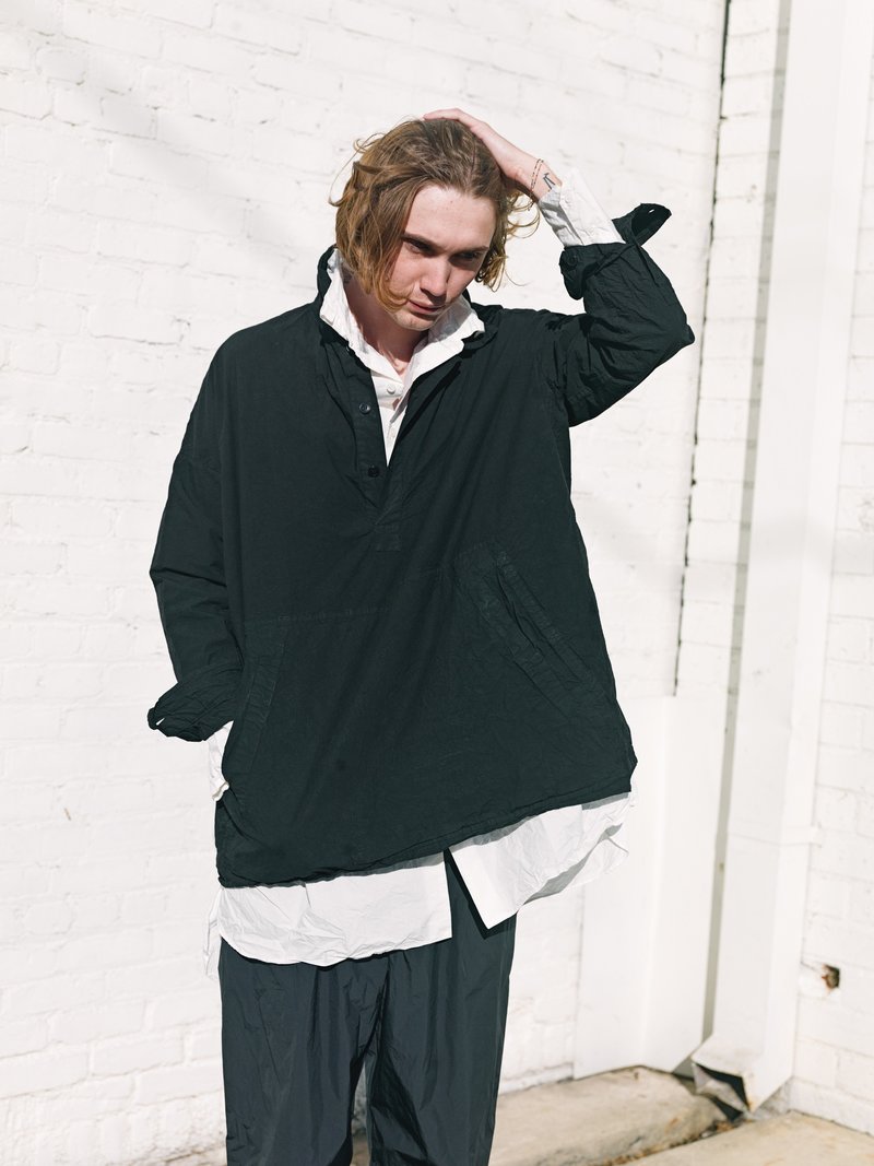 Casey Casey Cotton Cropped Pullover Tedy Top - Black Washed | Garmentory