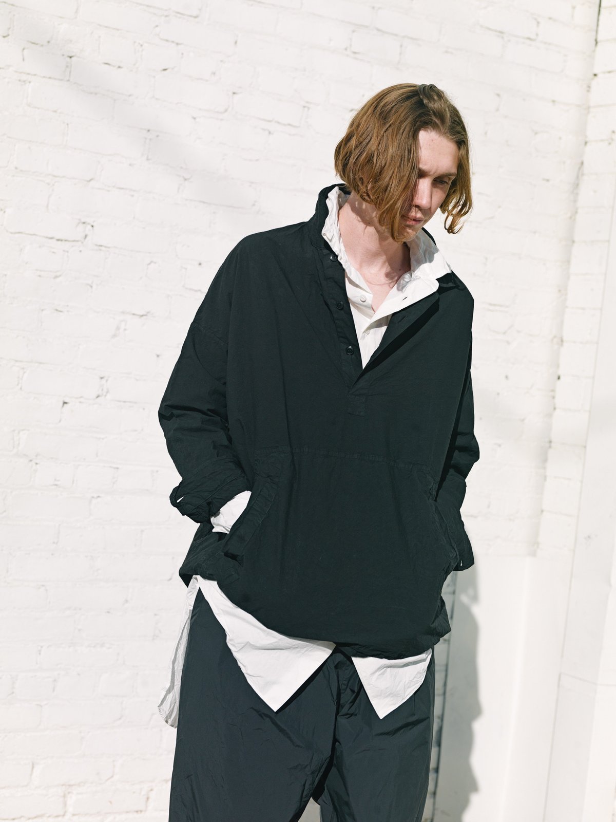 Casey Casey Cotton Cropped Pullover Tedy Top - Black Washed | Garmentory