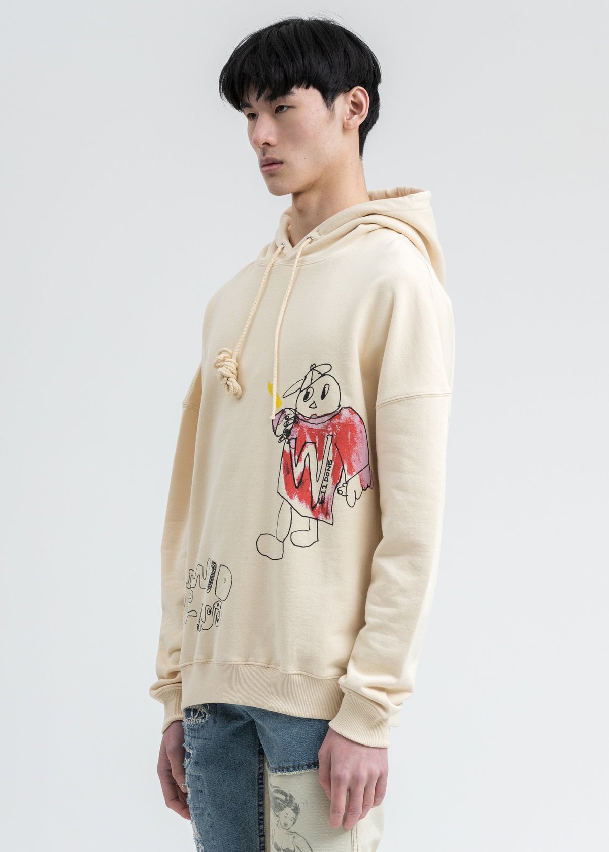 we11done WD Graffiti Version 2 Hoodie - Beige | Garmentory