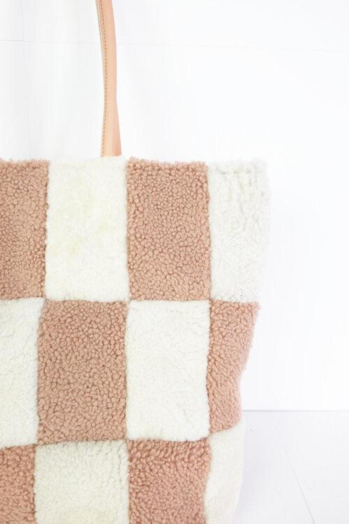 Primecut Shearling Tote - Blush Blocks | Garmentory
