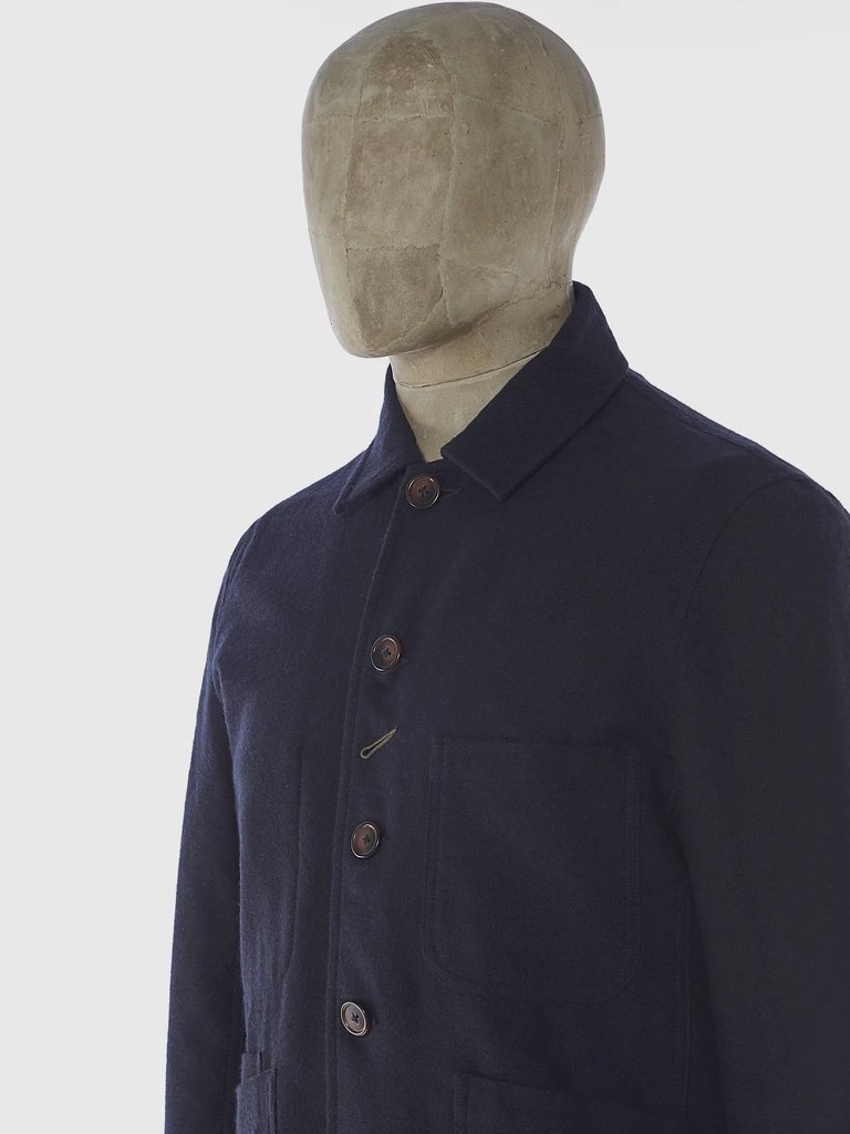 Universal Works Bakers Jacket - Navy Wool Marl | Garmentory