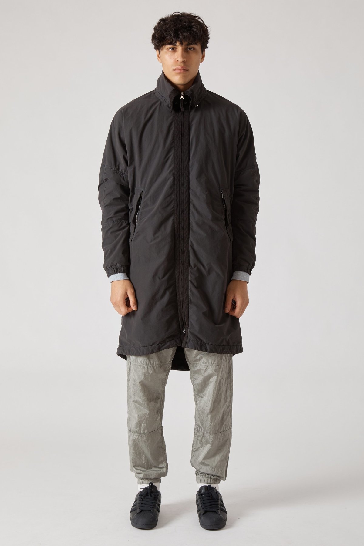 Stone Island David Light Tc Micropile Duster Coat - Fumo | Garmentory