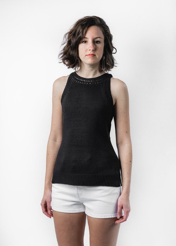 LITTLE LIES BLACK KNITTED TANK | Garmentory
