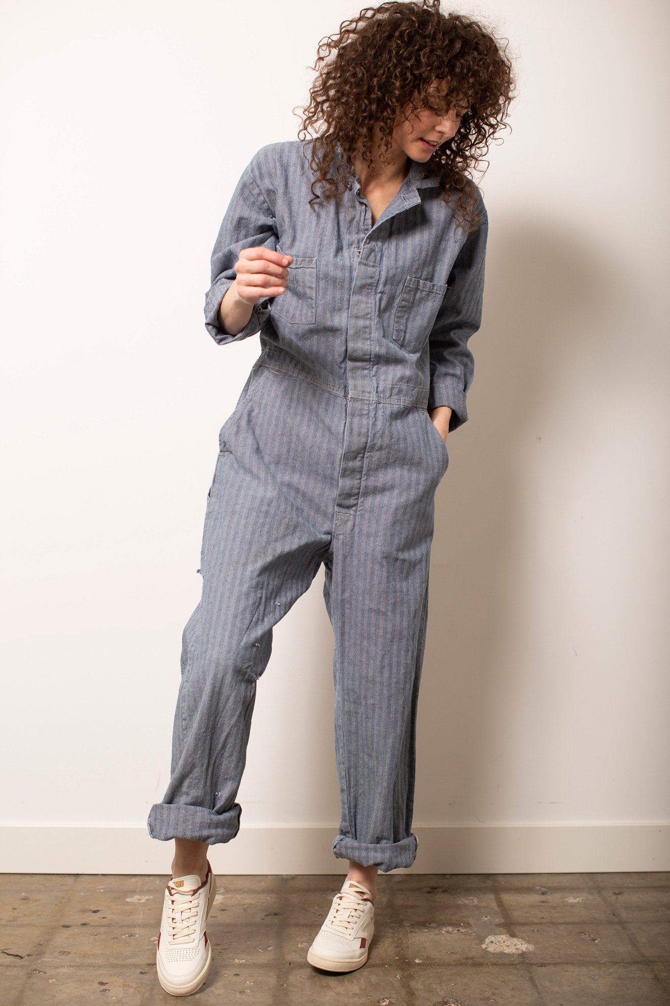 Vintage Herringbone Stripe Coveralls | Garmentory