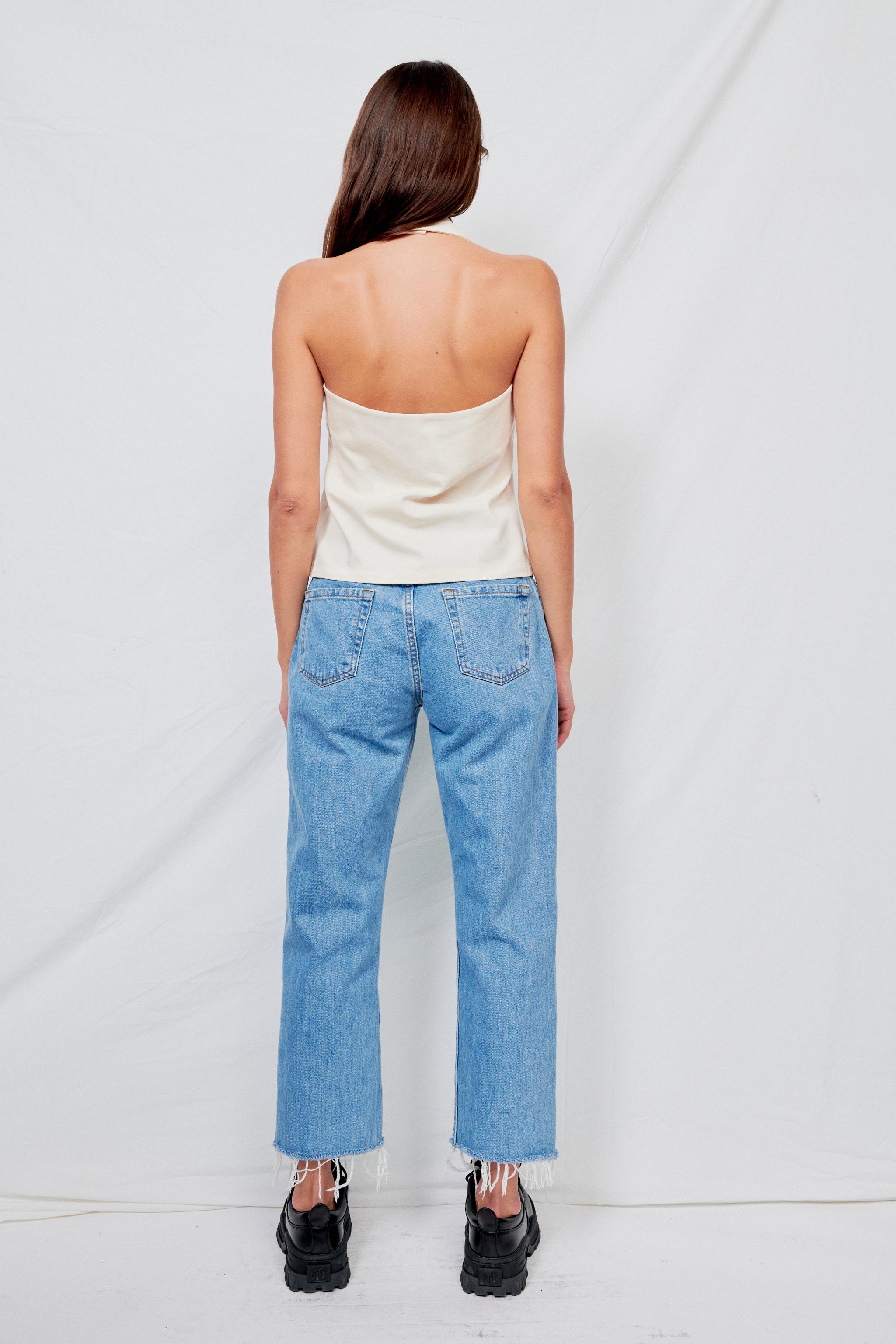 Assembly Twill Halter Top - Cream | Garmentory