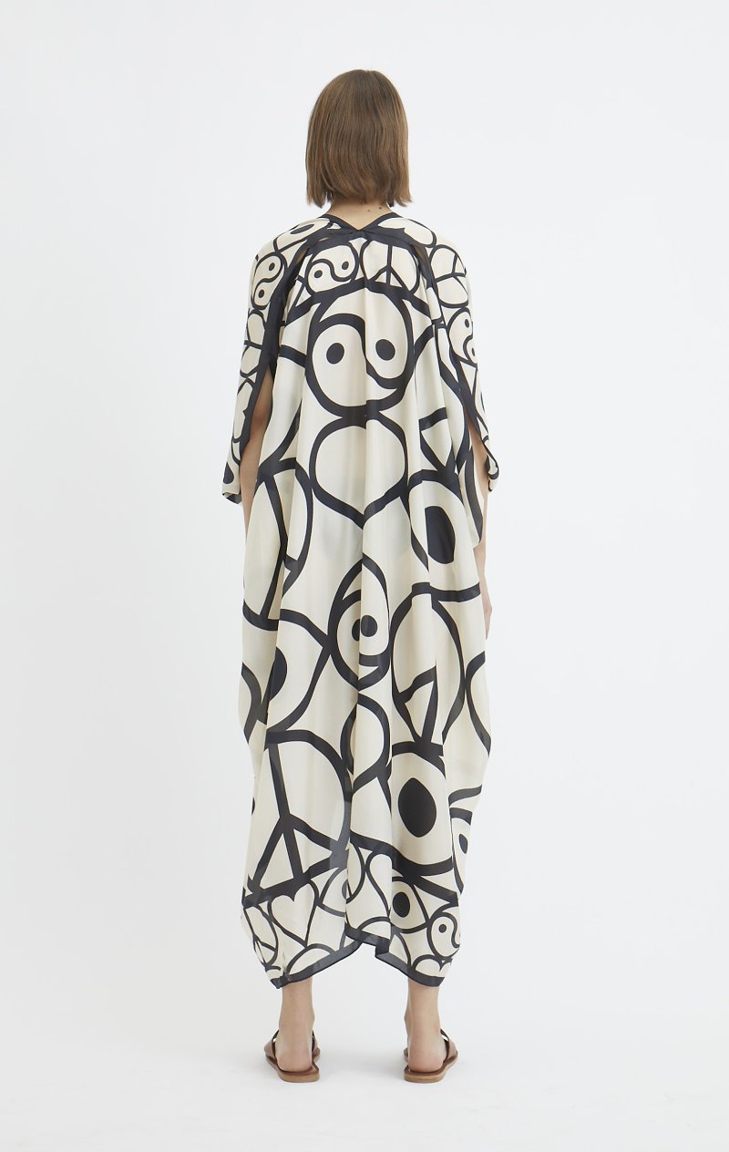 Rodebjer Agave Symbols caftan - Silk Print | Garmentory