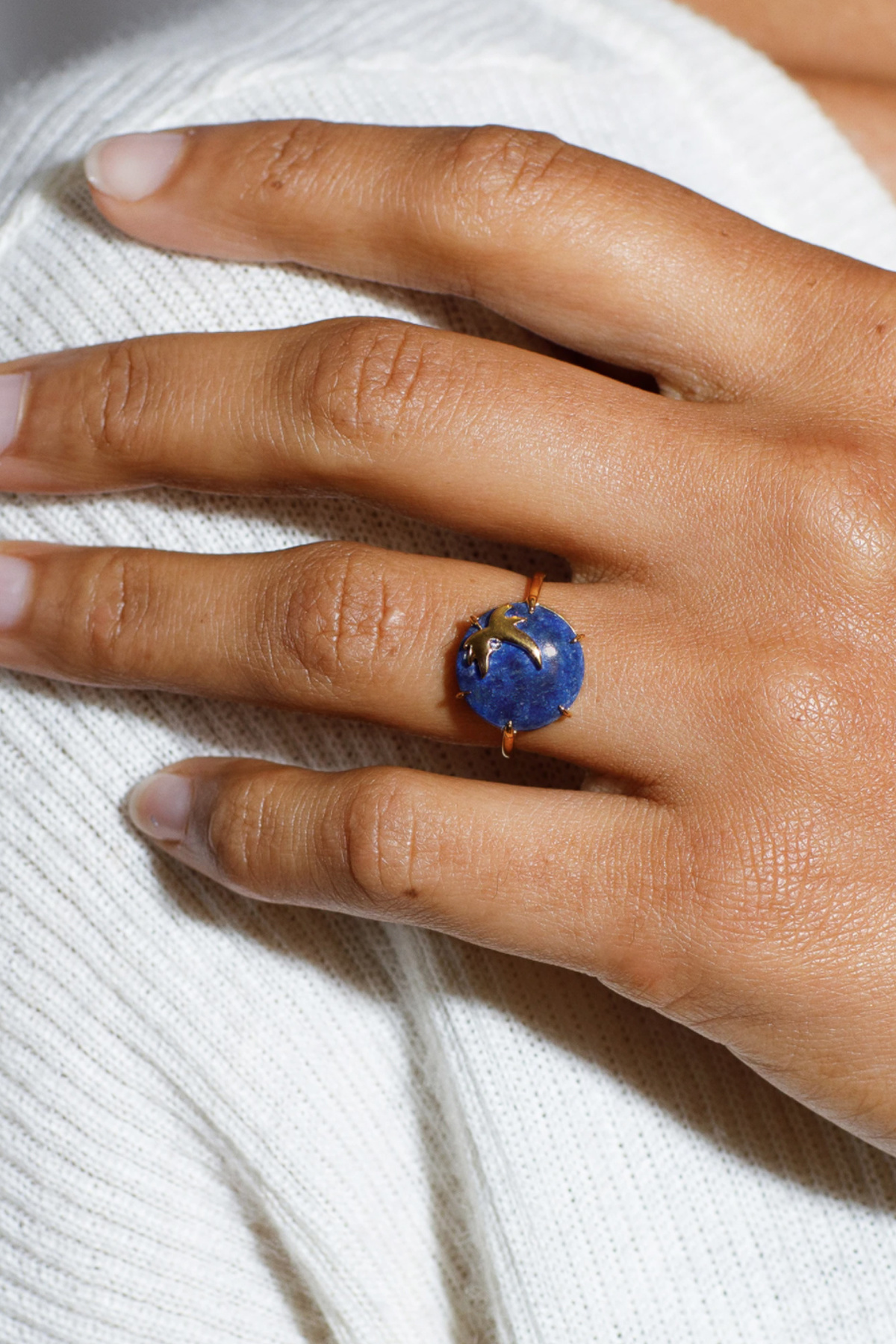 LAUSANNE Ray of Light Lapis Ring - 14k Gold | Garmentory