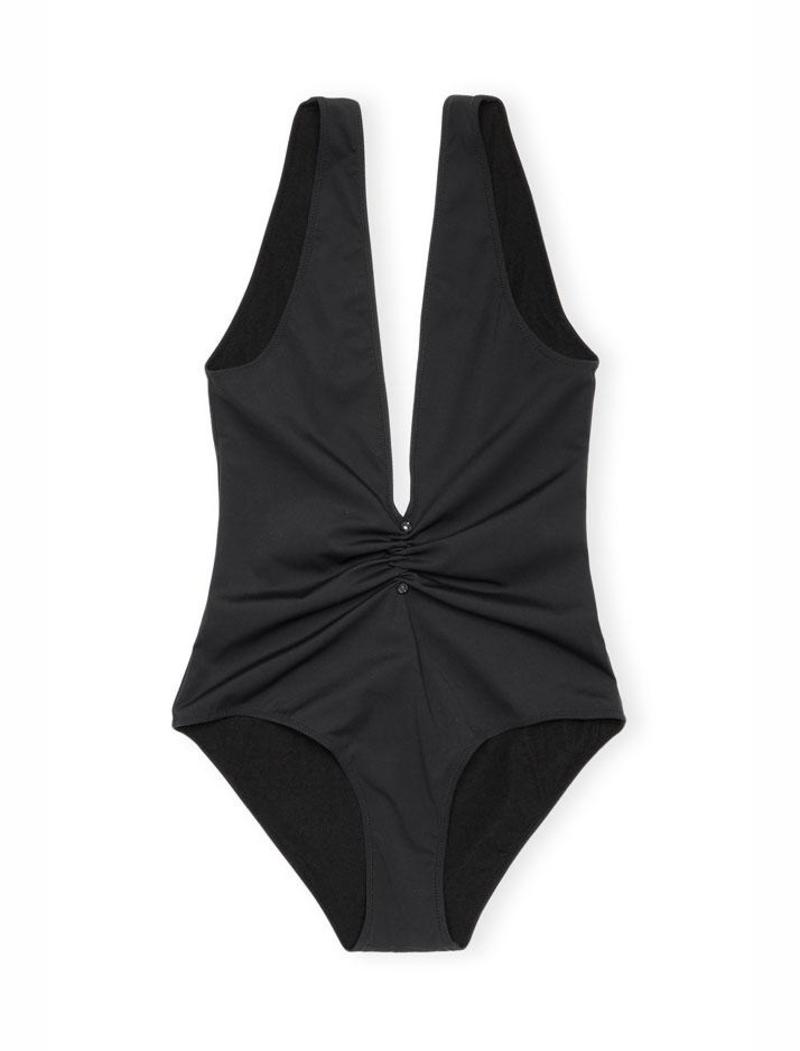 Ganni Swimsuit Gathered - Black | Garmentory
