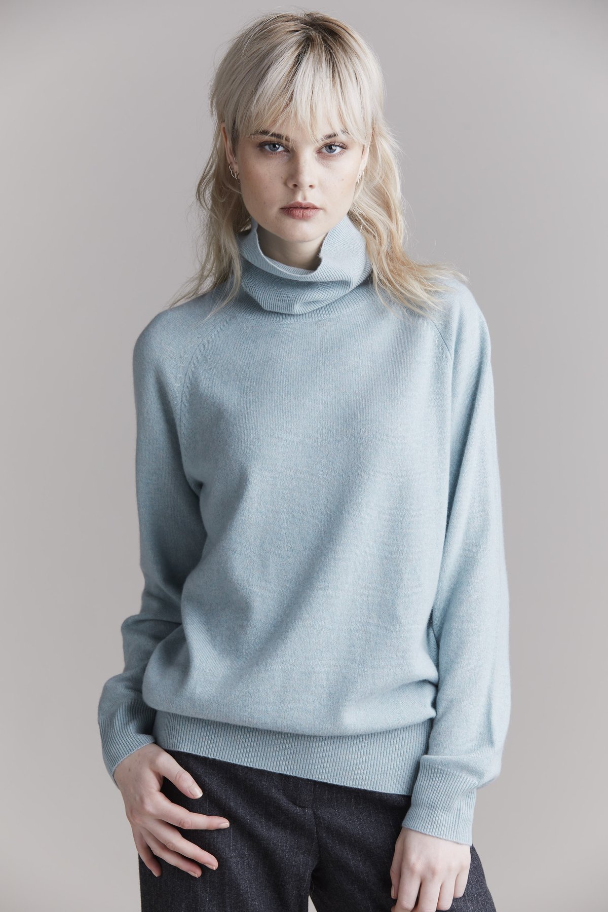 Laing Home Hemingway Cashmere Roll Neck sweater - Misty Jade | Garmentory