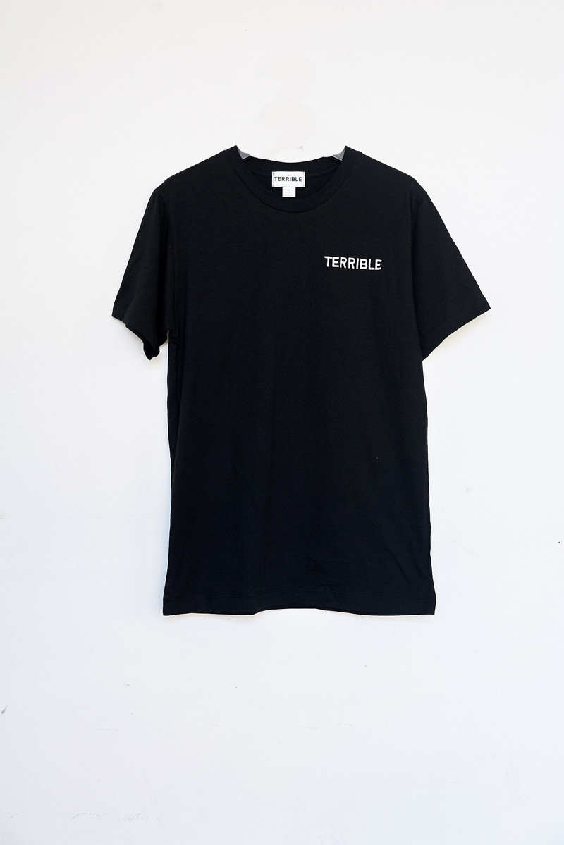 Terrible Records Cotton Embroidered T-shirt - Black | Garmentory