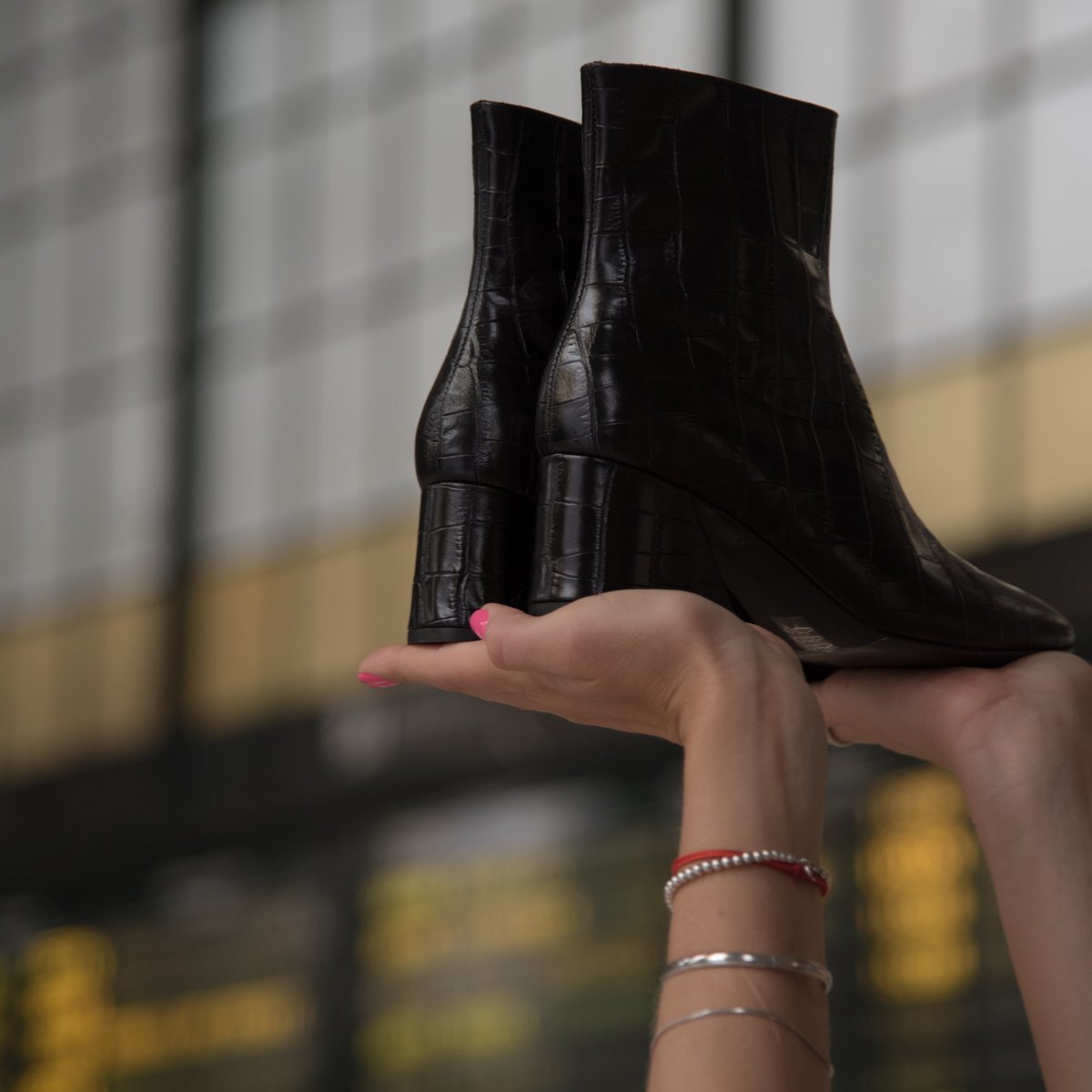 || SAMPLE SALE || DORIC - Black Leather Square Toe Boots | Garmentory