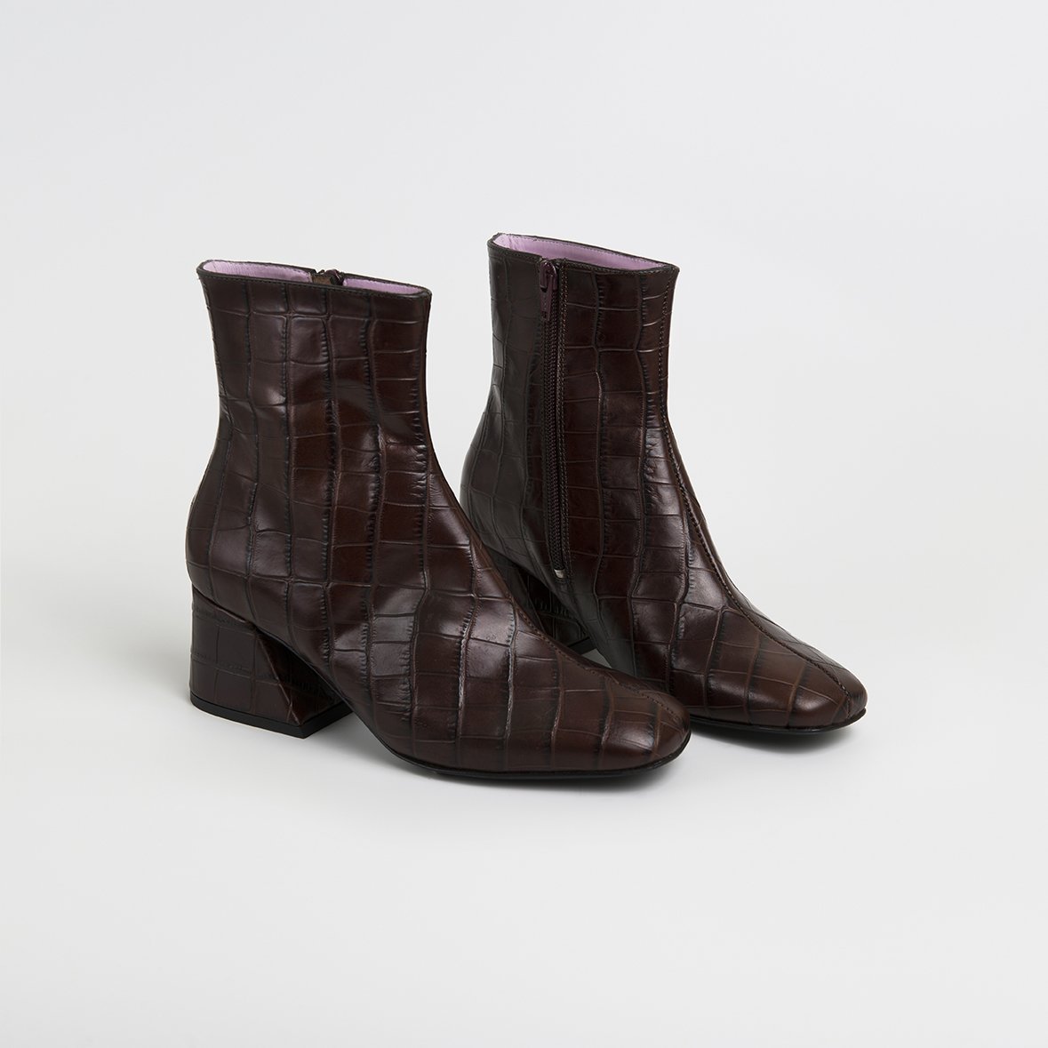 UF DORIC Leather Square Toe Boots - Brown | Garmentory