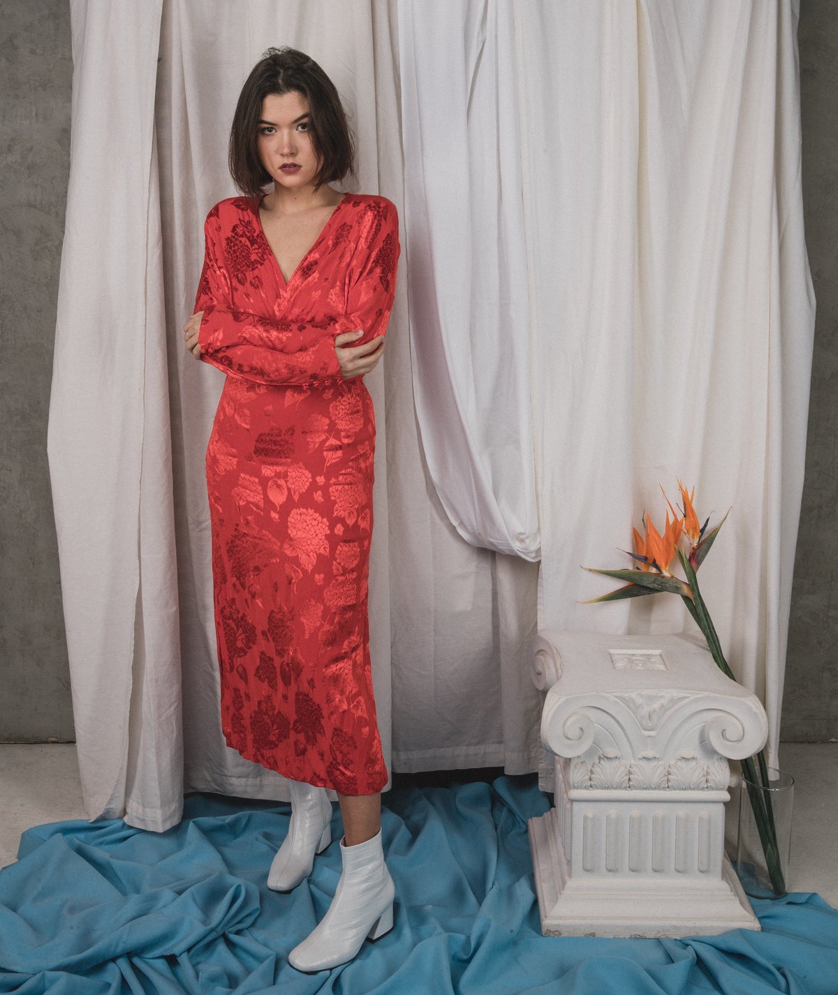 || SAMPLE SALE || DORIC - White Leather Square Toe Boots | Garmentory