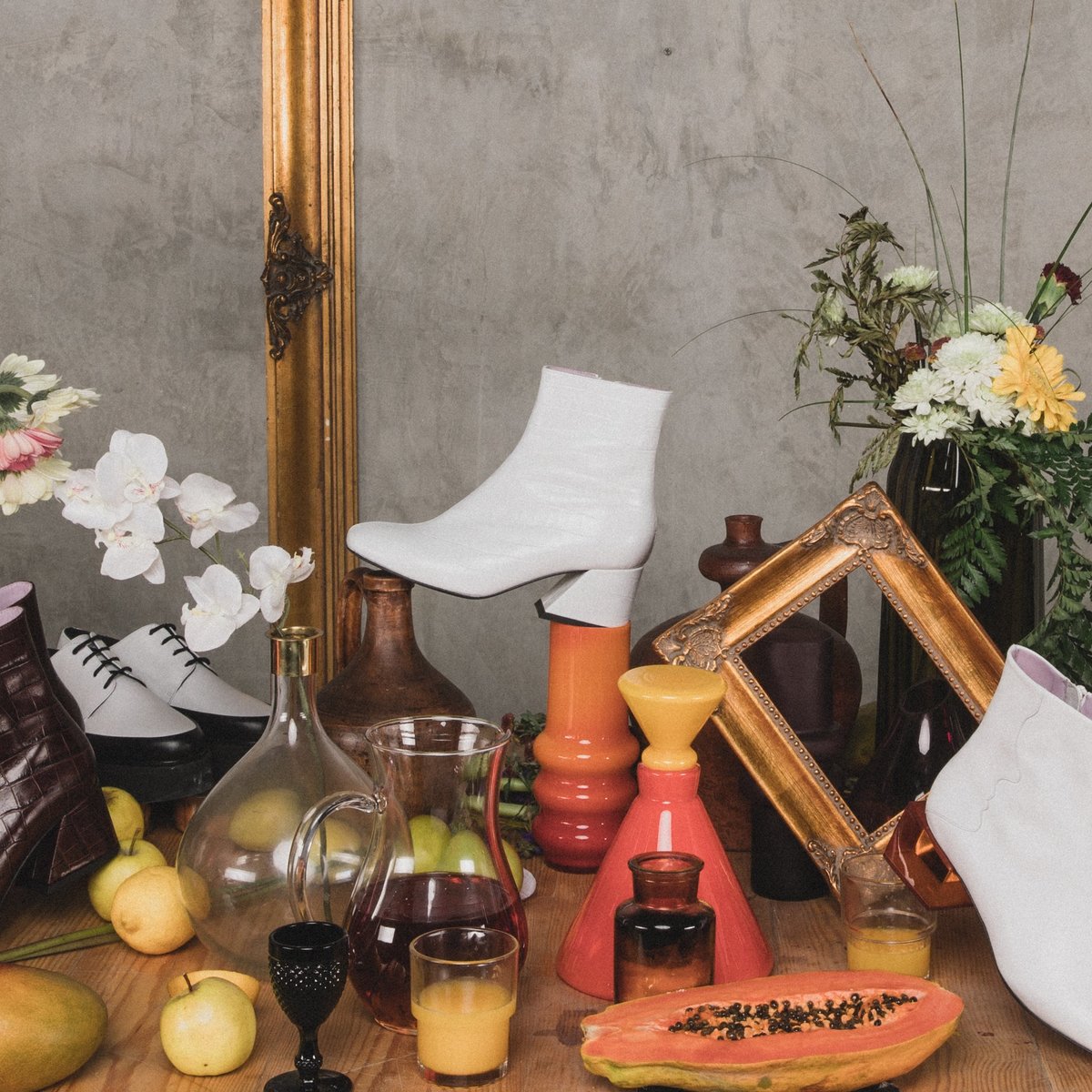 || SAMPLE SALE || DORIC - White Leather Square Toe Boots | Garmentory