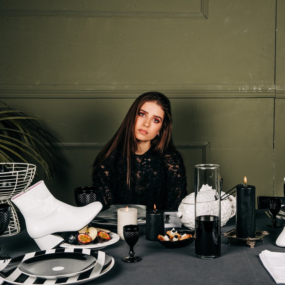 || SAMPLE SALE || DORIC - White Leather Square Toe Boots | Garmentory