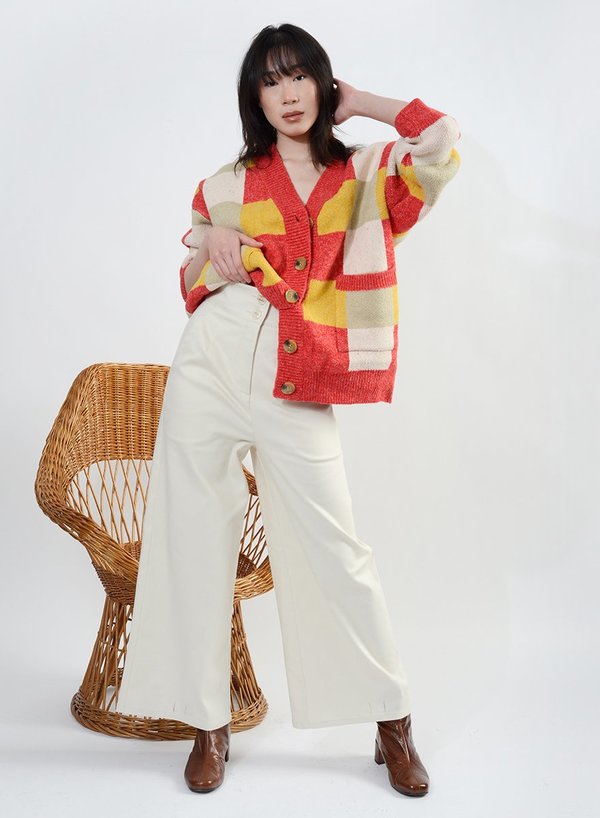 Meg Square Cardigan - Checkerboard | Garmentory