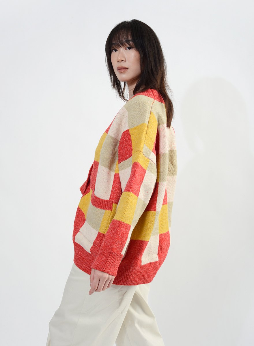 Meg Square Cardigan - Checkerboard | Garmentory