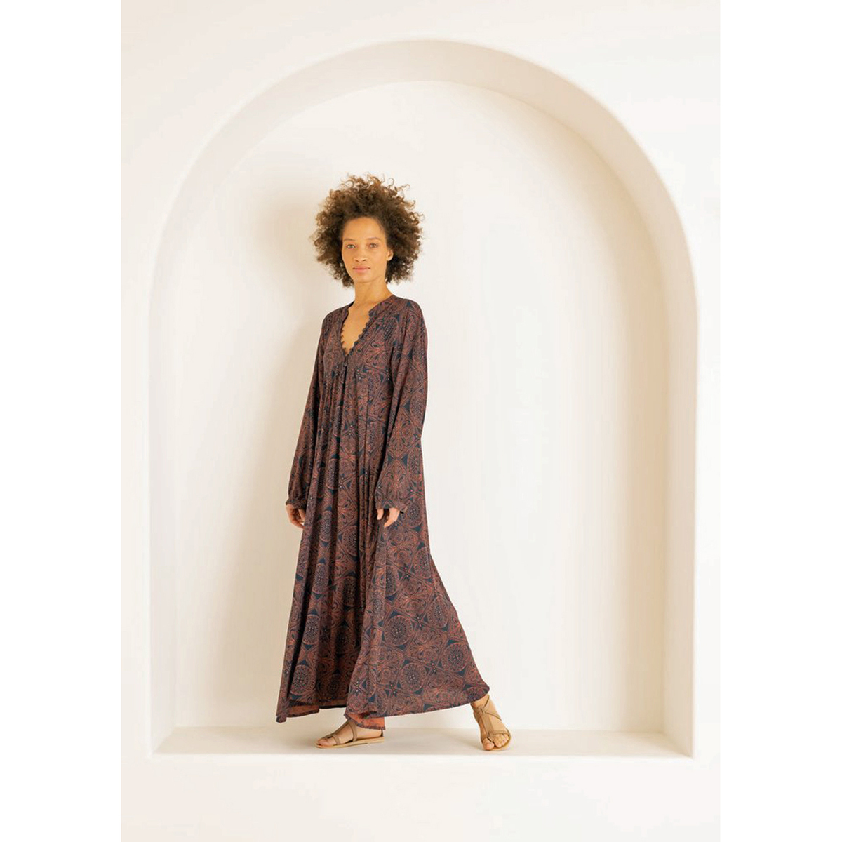 Natalie Martin Fiore Maxi Dress - Moroccan Tile Indigo/Clay | Garmentory