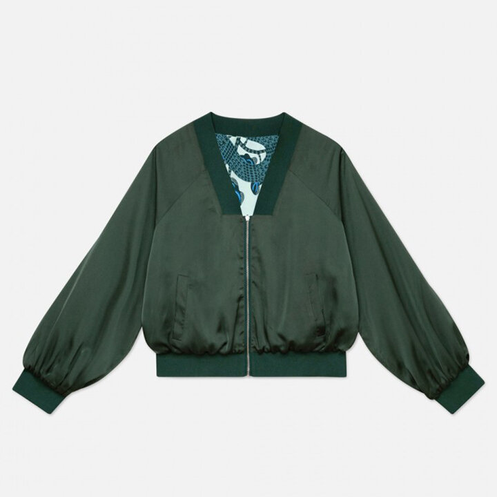 Gorman x Camilla Perkins Slinky Bomber Jacket - Green/Print | Garmentory