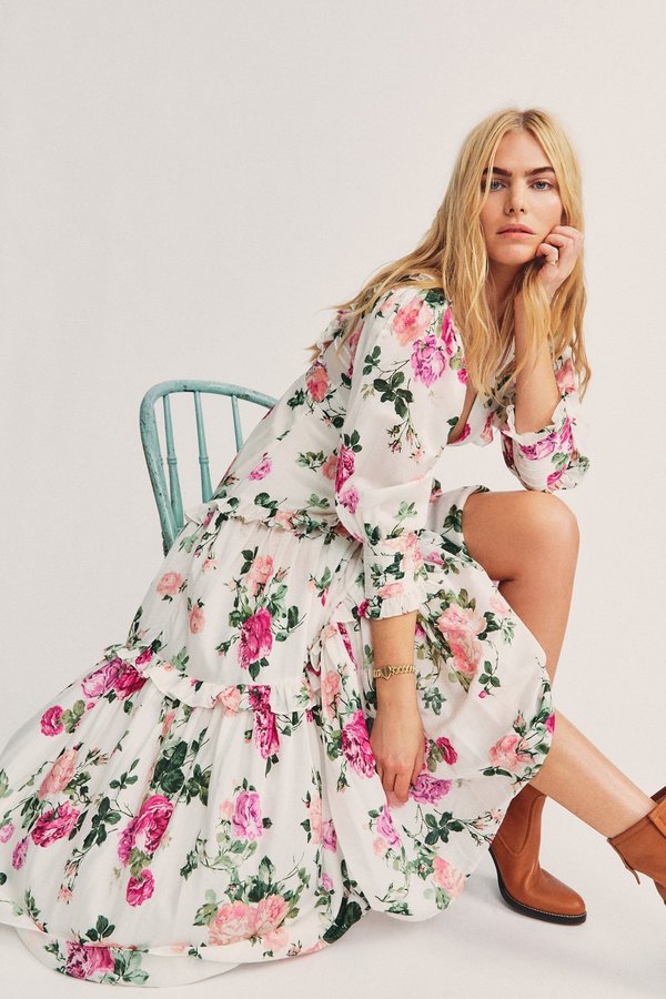 LoveShackFancy Lorencia Maxi Dress BALLET BLUSH Size 2 | Garmentory