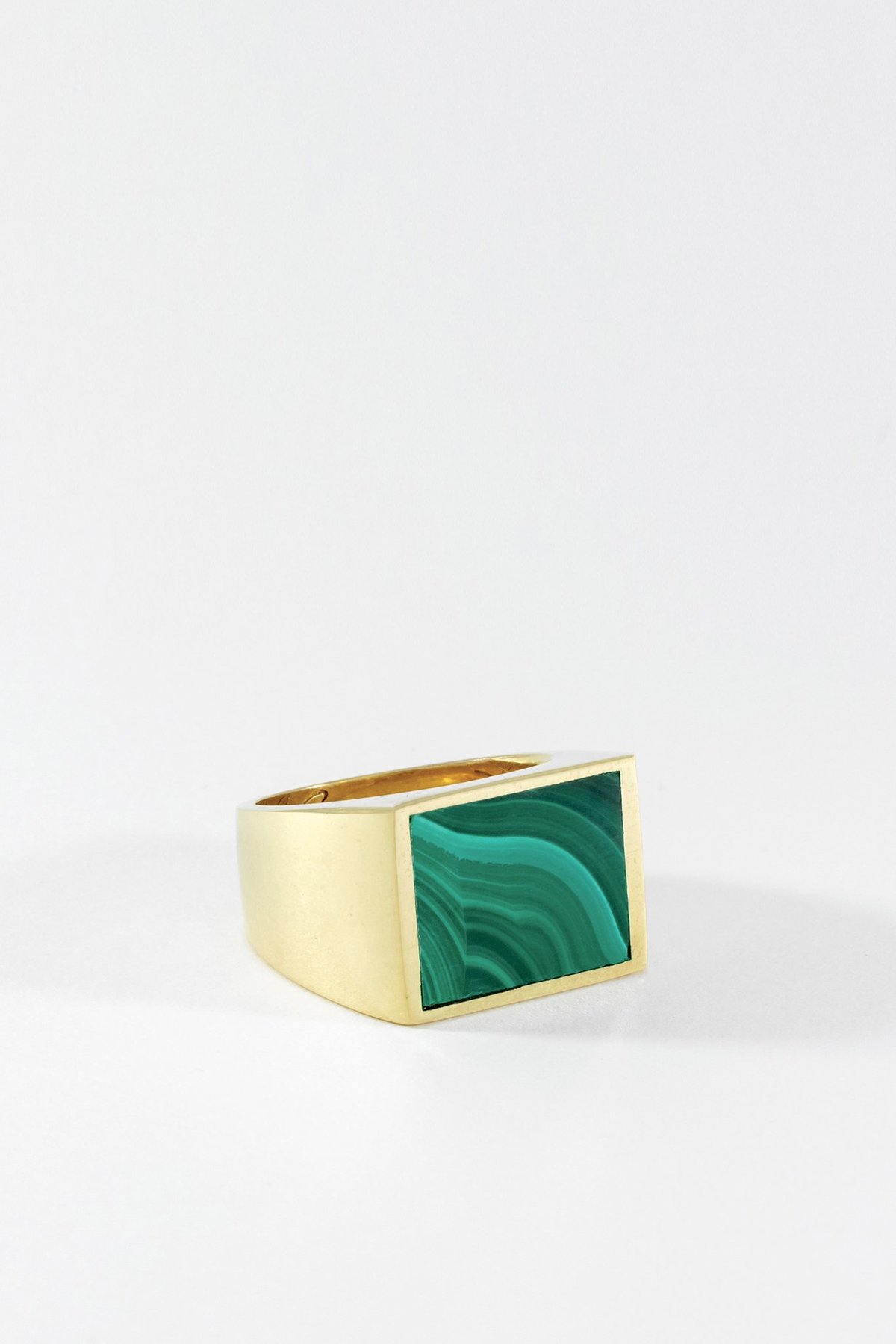 Legier Gold Malachite Signet Ring - Square | Garmentory