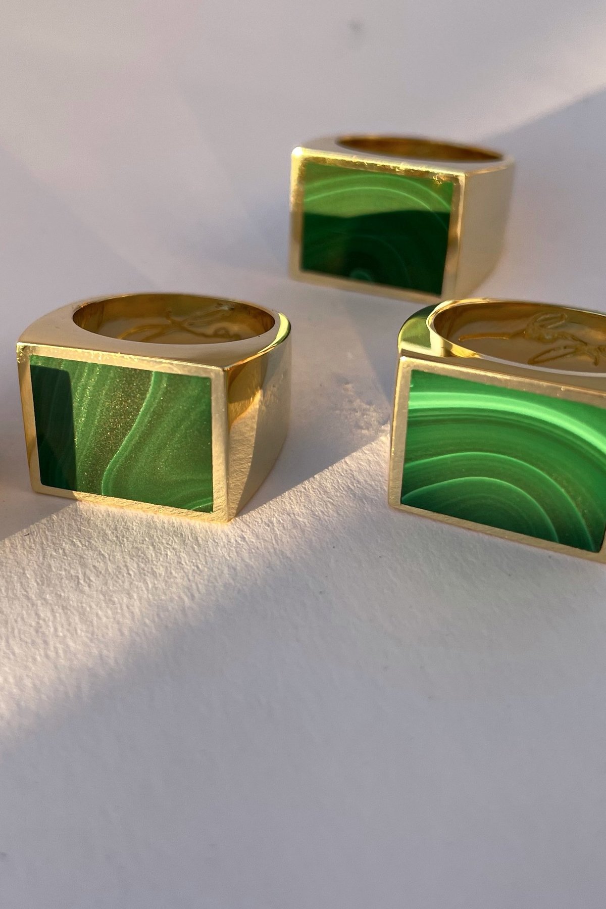 Legier Gold Malachite Signet Ring - Square | Garmentory