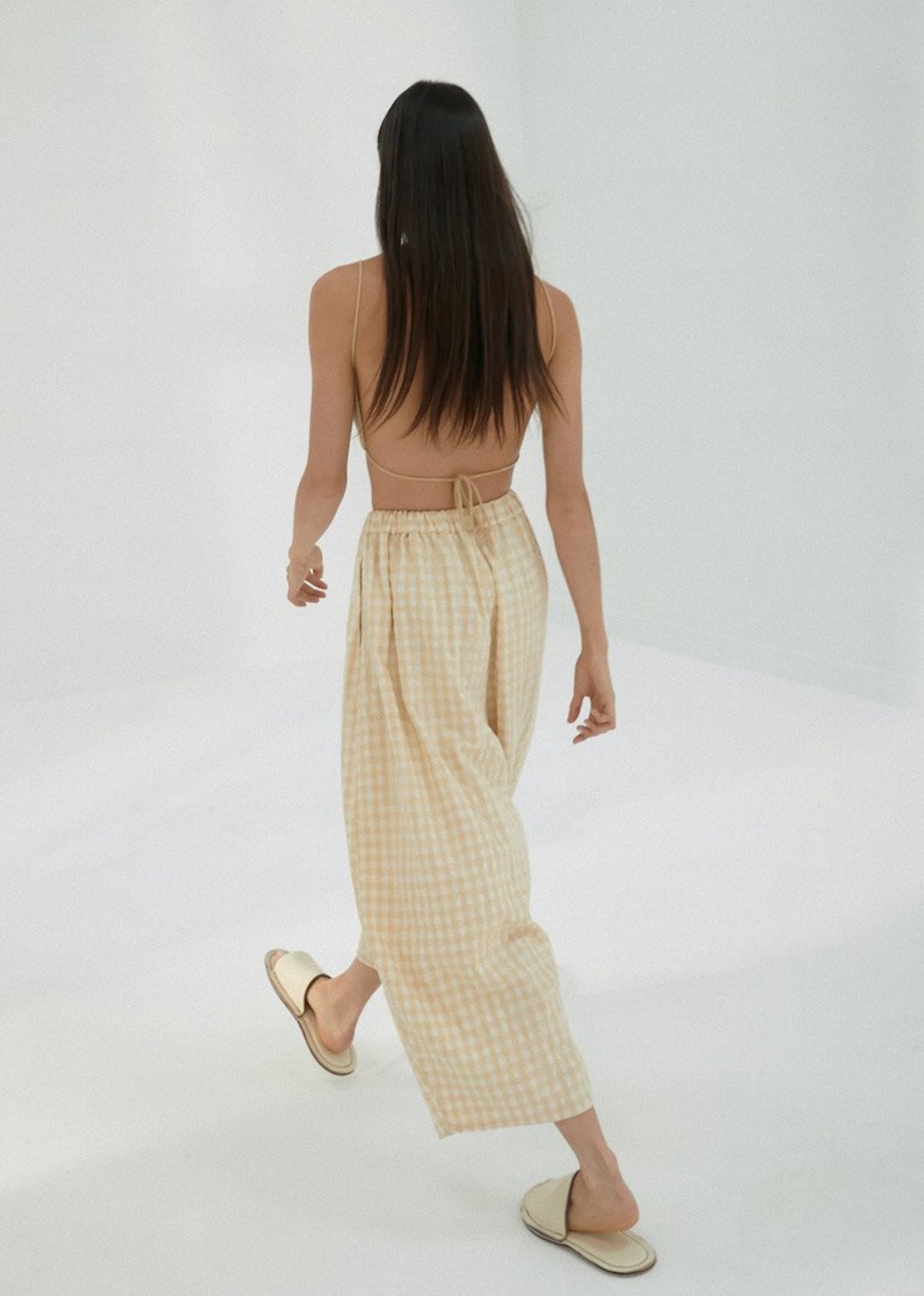 Cordera Checkered Maxi Pants - Chamomile | Garmentory