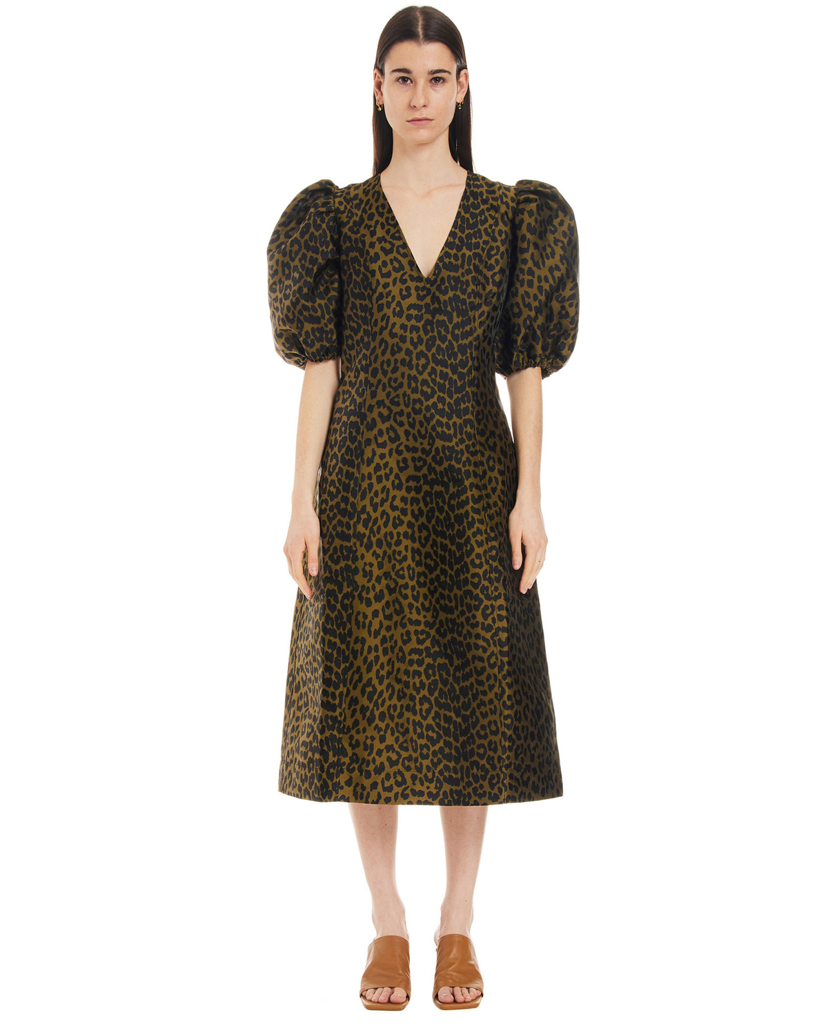 Ganni Midi Dress - Leopard Pattern | Garmentory