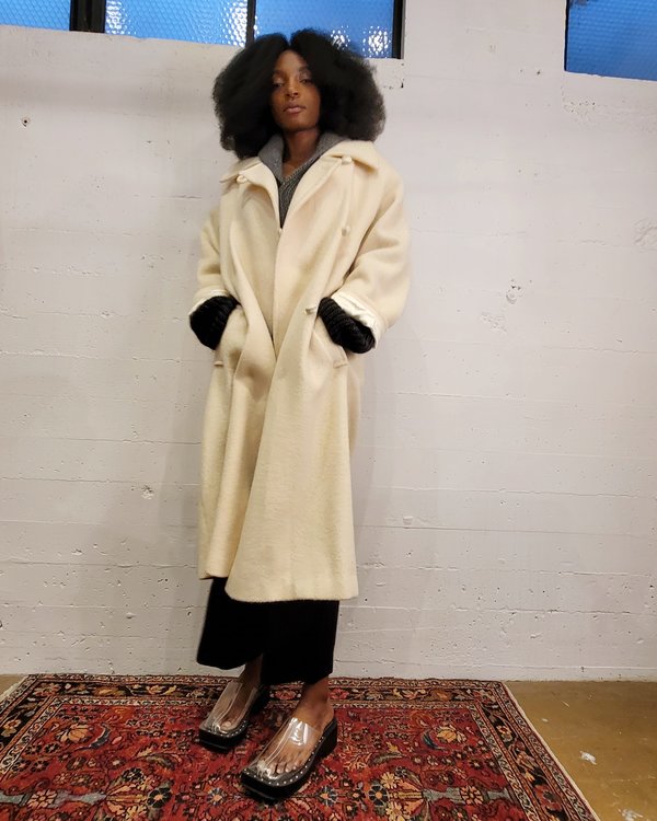 Vintage Wool Oversized Cloud Coat - Cream | Garmentory