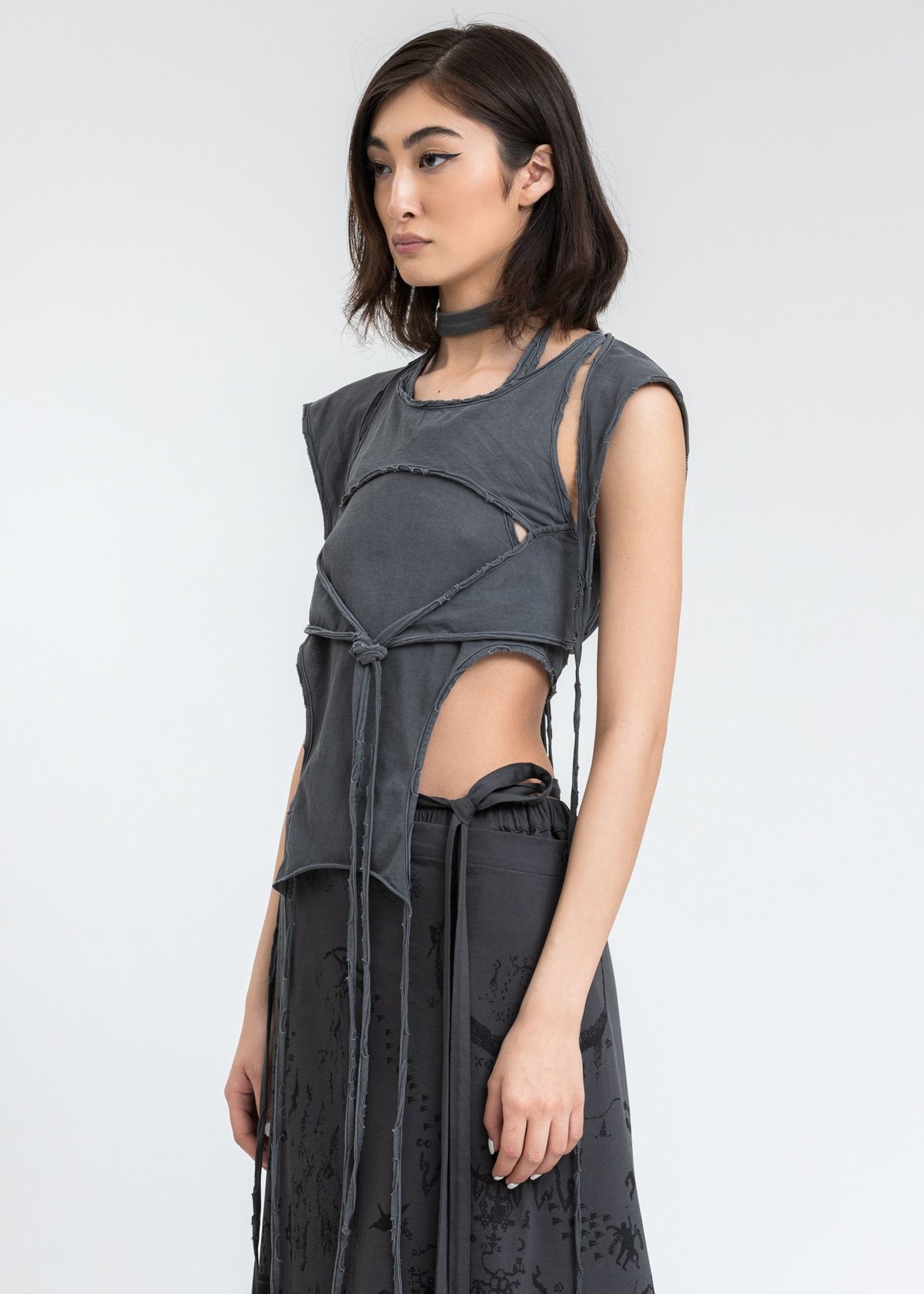 Hyein Seo Layered Halter Top - Grey | Garmentory