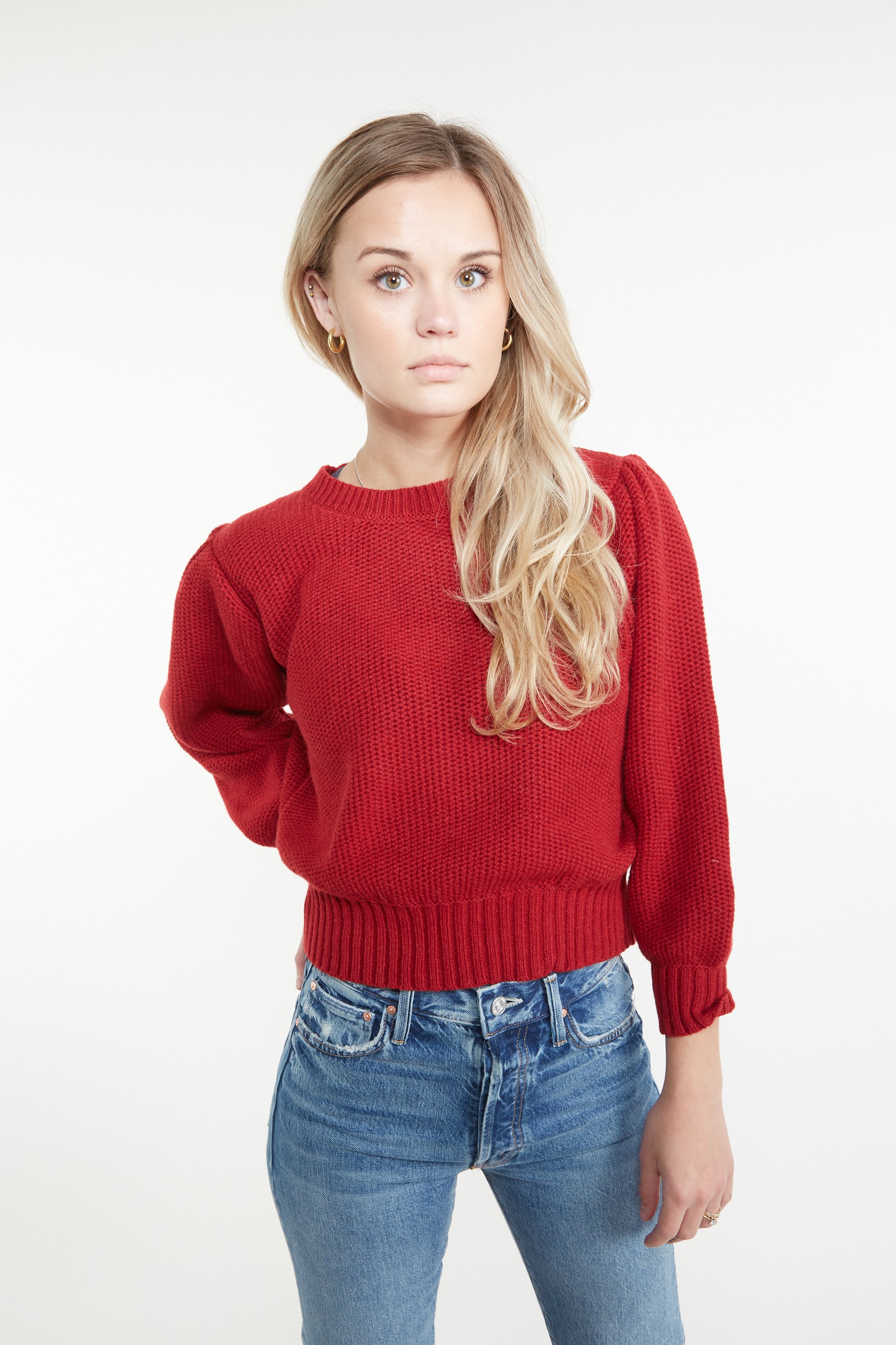 Aymara Suri Crop Sweater - WINE | Garmentory