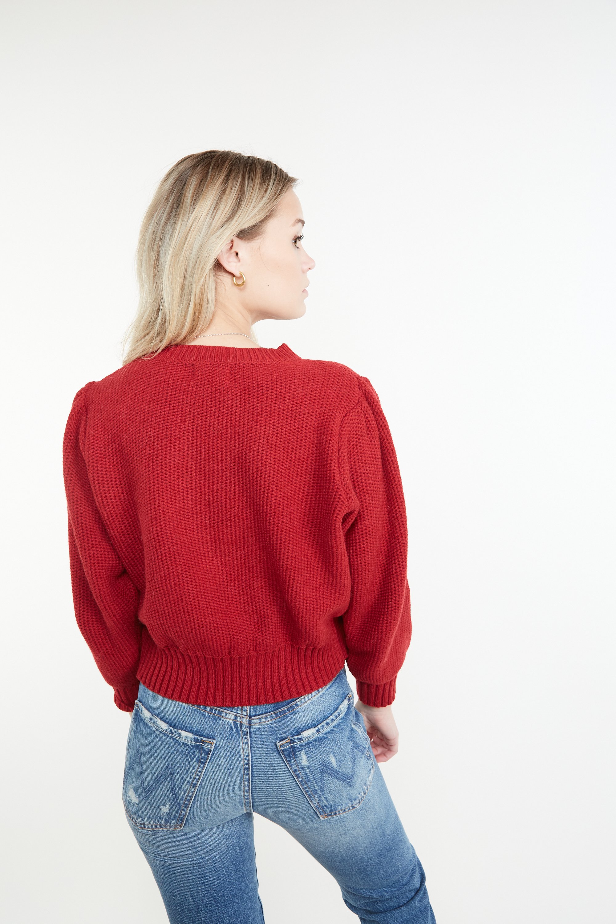 Aymara Suri Crop Sweater - WINE | Garmentory