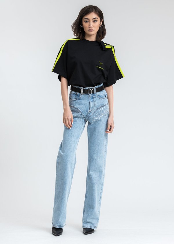 Y/project Classic Y Belt - Black/Silver | Garmentory