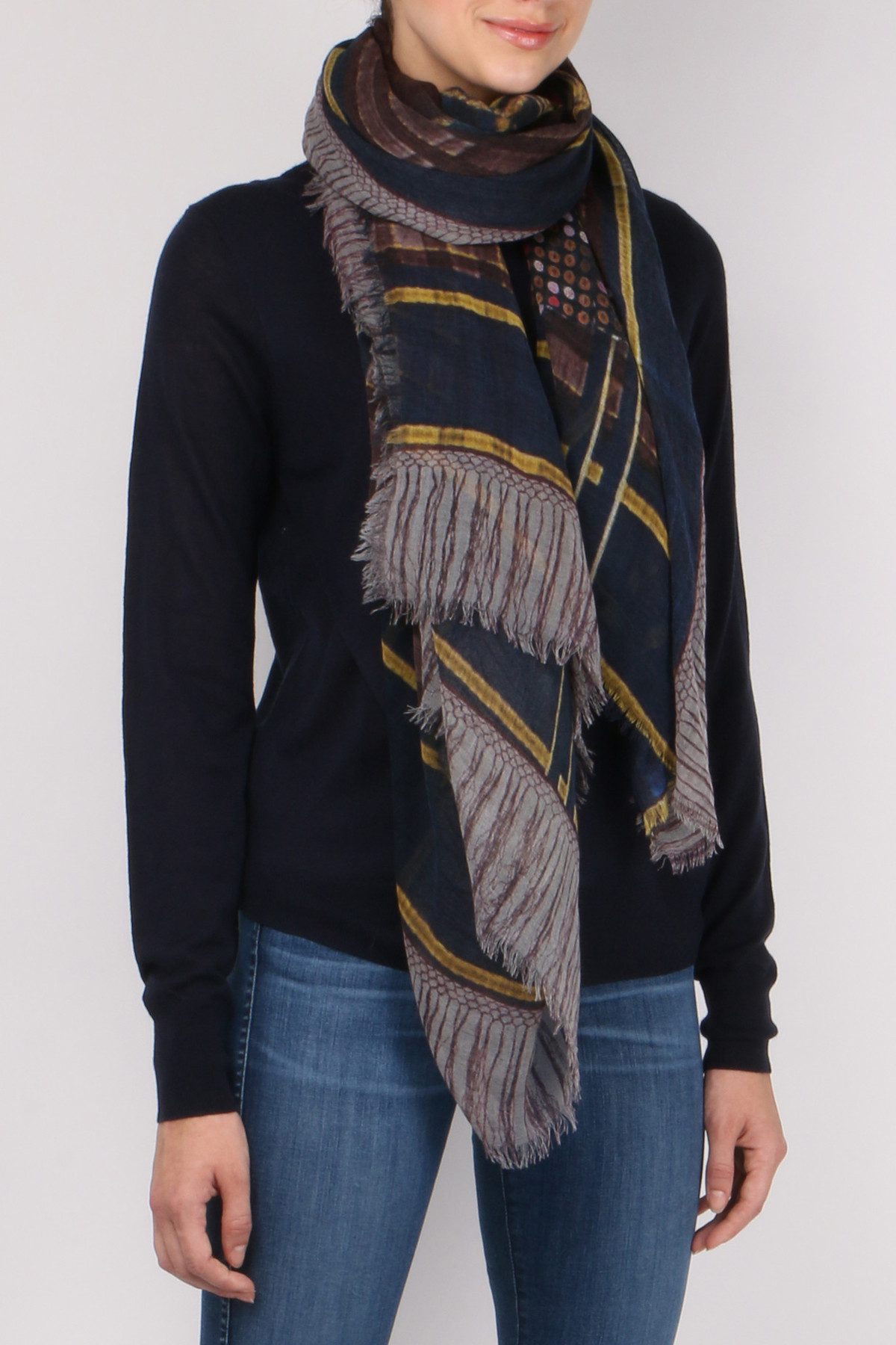 Franco Ferrari Outfit Print Gypsy Scarf | Garmentory