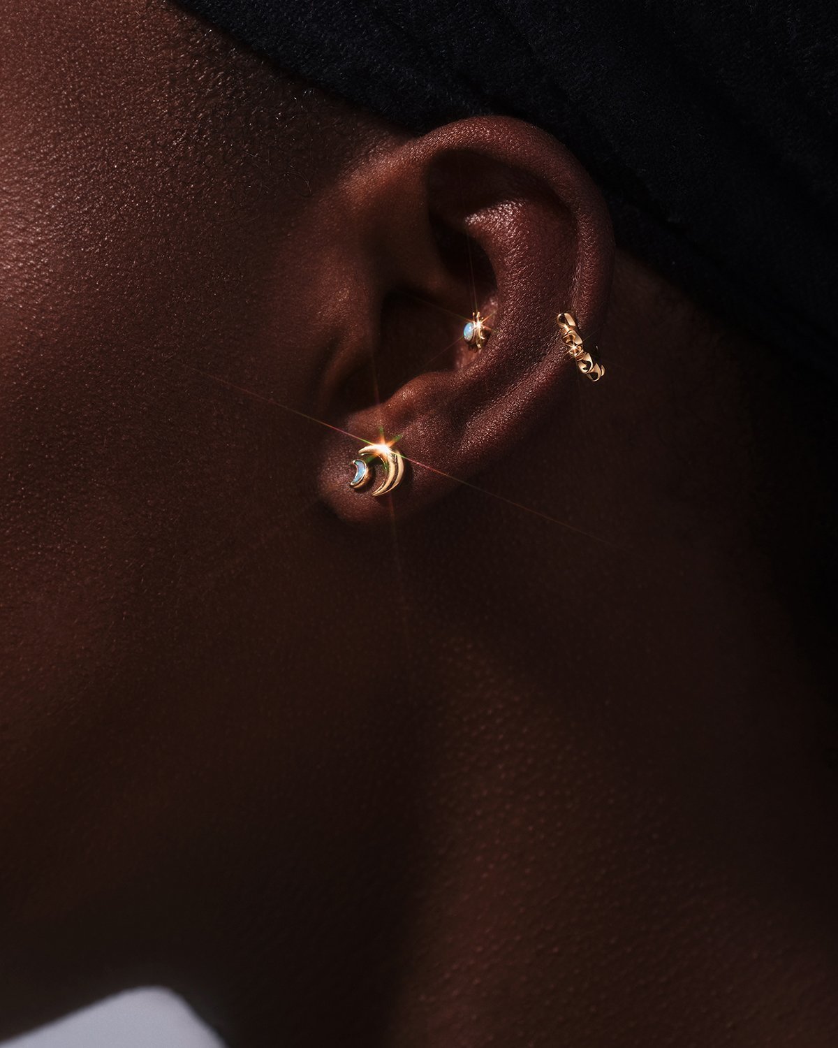 Pamela Love Piercing Single Irissa Sun Stud - 14k gold/opal | Garmentory