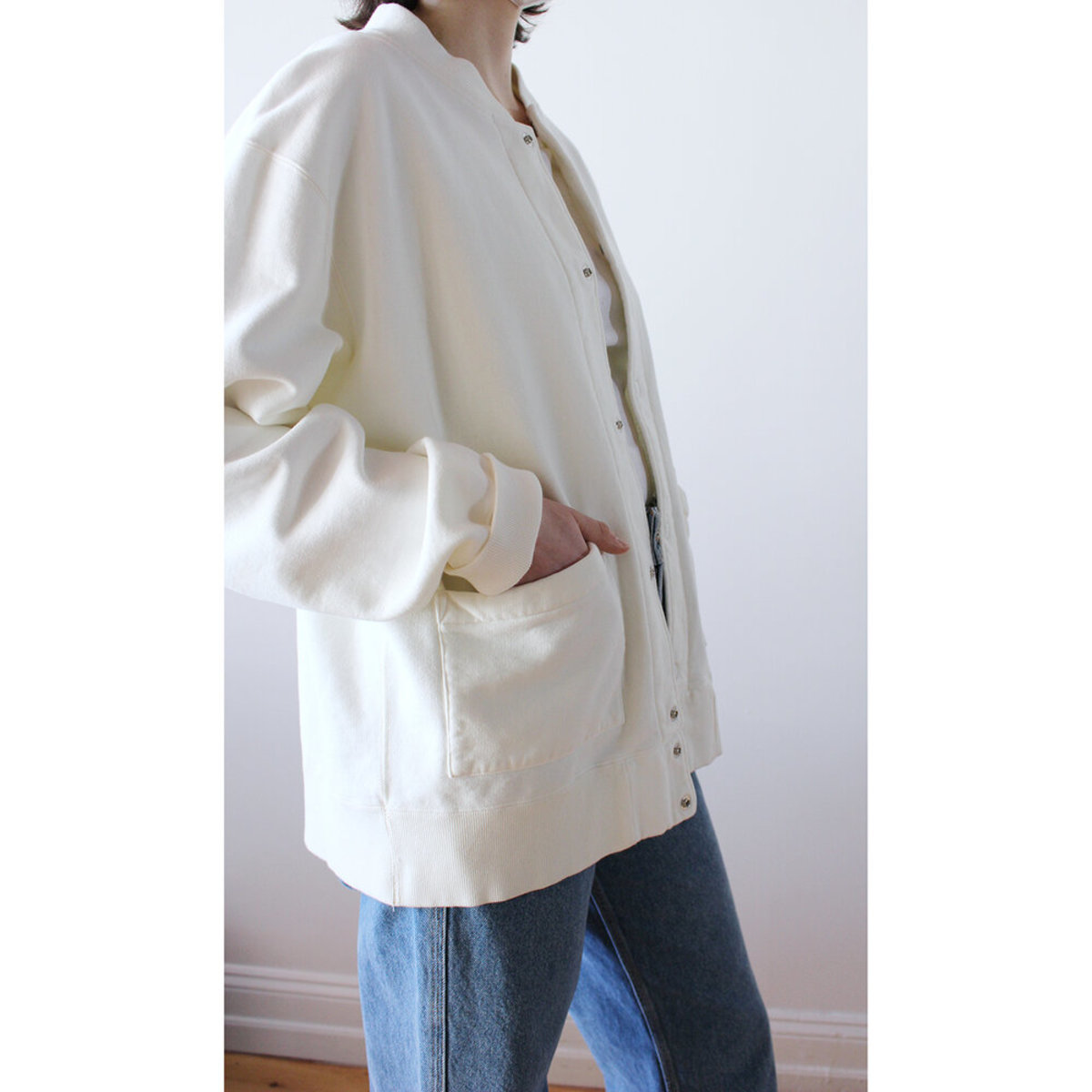 Chimala Brushed Sweat Stadium Jacket - Off White | Garmentory