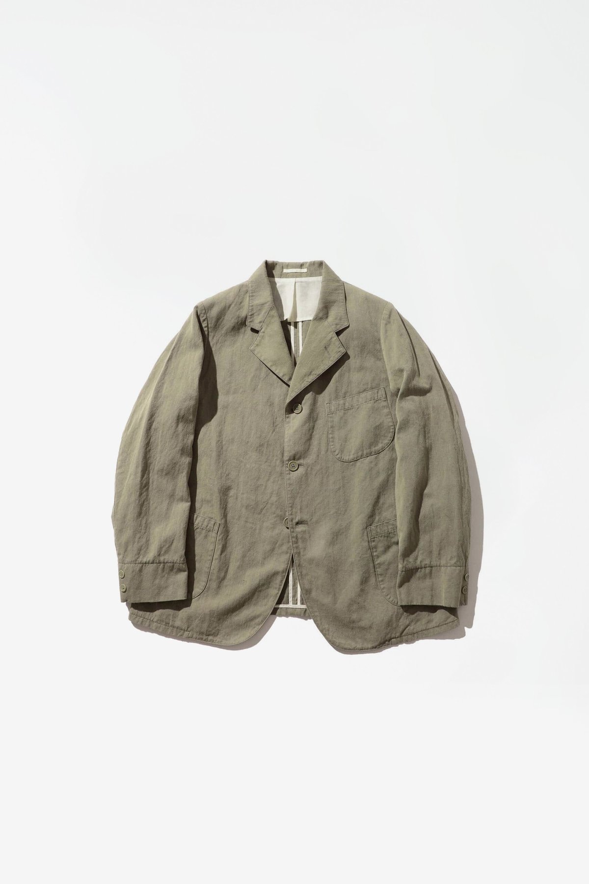 Beams Plus cotton/linen herringbone Work Jacket - Olive | Garmentory