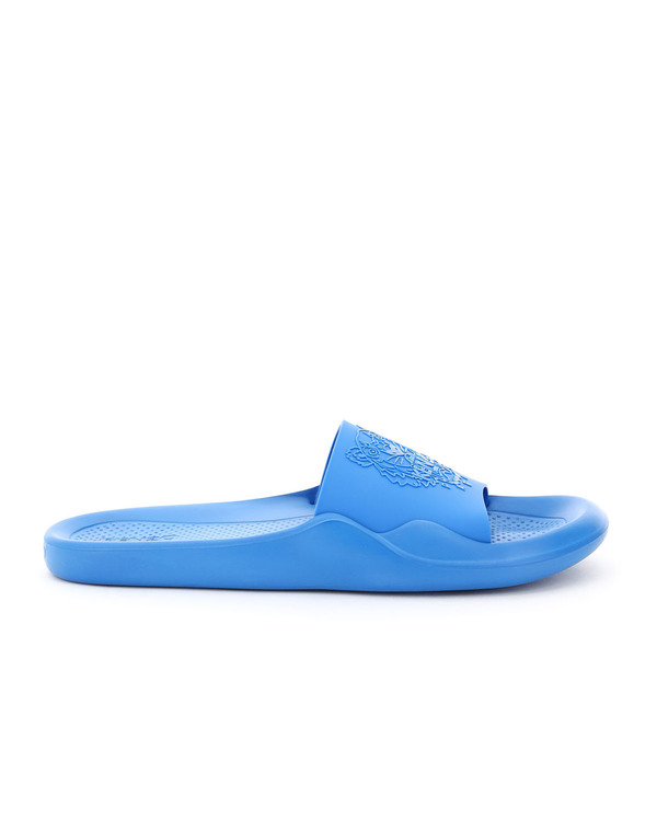 Kenzo Tiger Head Logo Slides - Blue | Garmentory