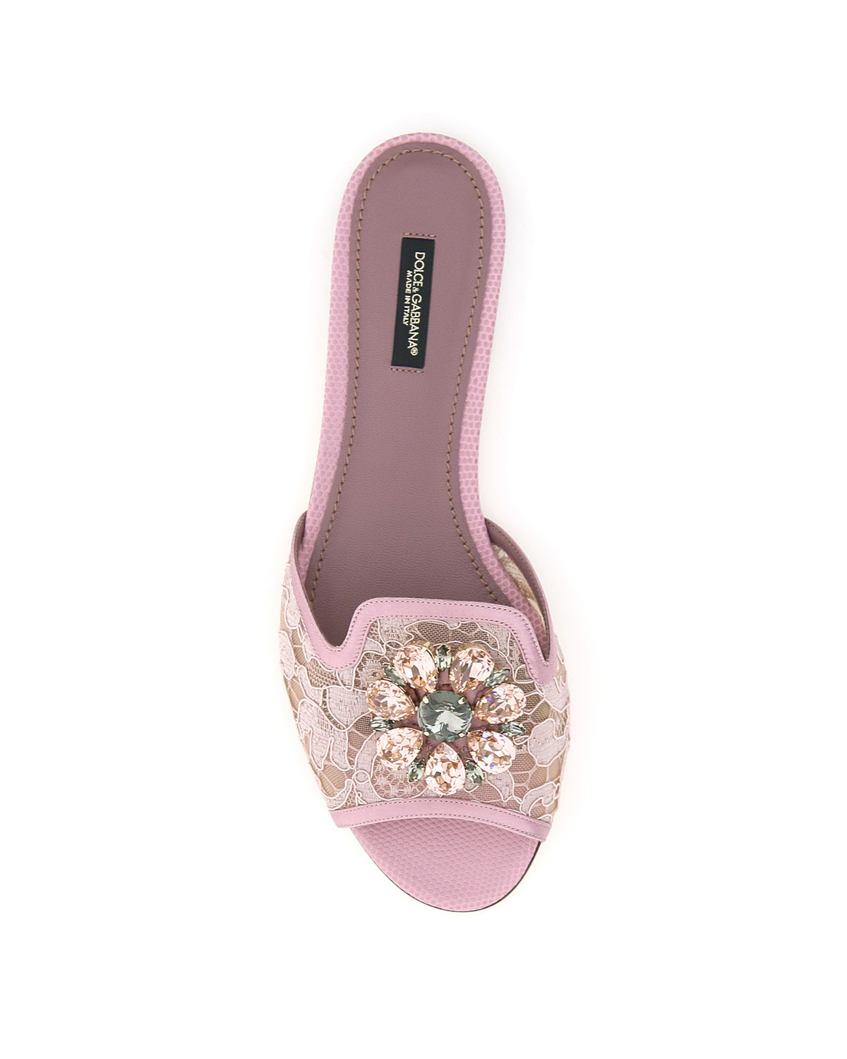 Dolce & Gabbana Taormina Lace Mules - pink | Garmentory